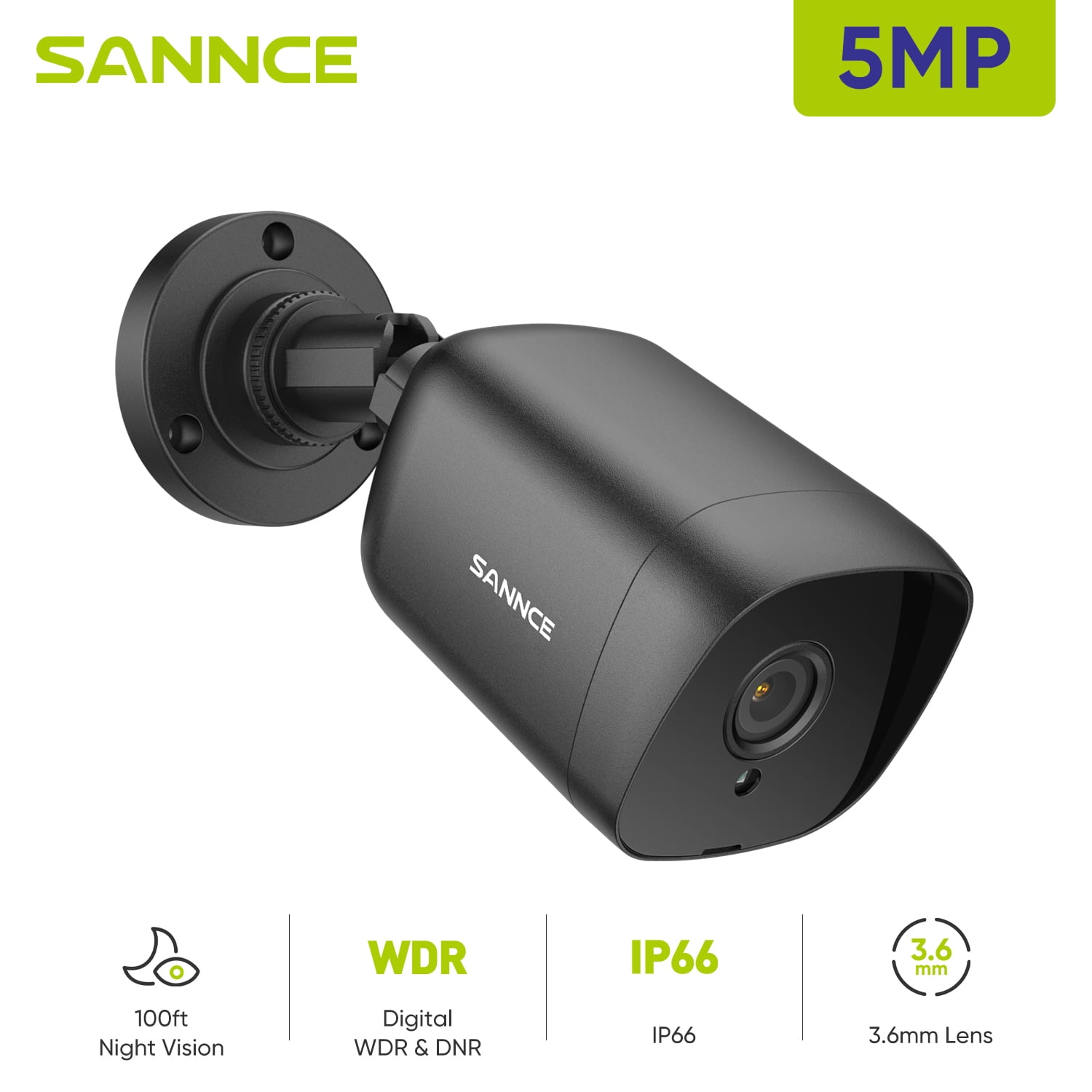 SANNCE 5MP Super HD Wired Analog CCTV AHD-HD Security Camera for DVR ...