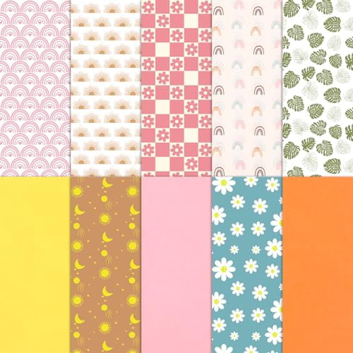 SANNIX 100 Sheets Boho Tissue Paper Rainbow Flower Pattern Tissue Paper ...
