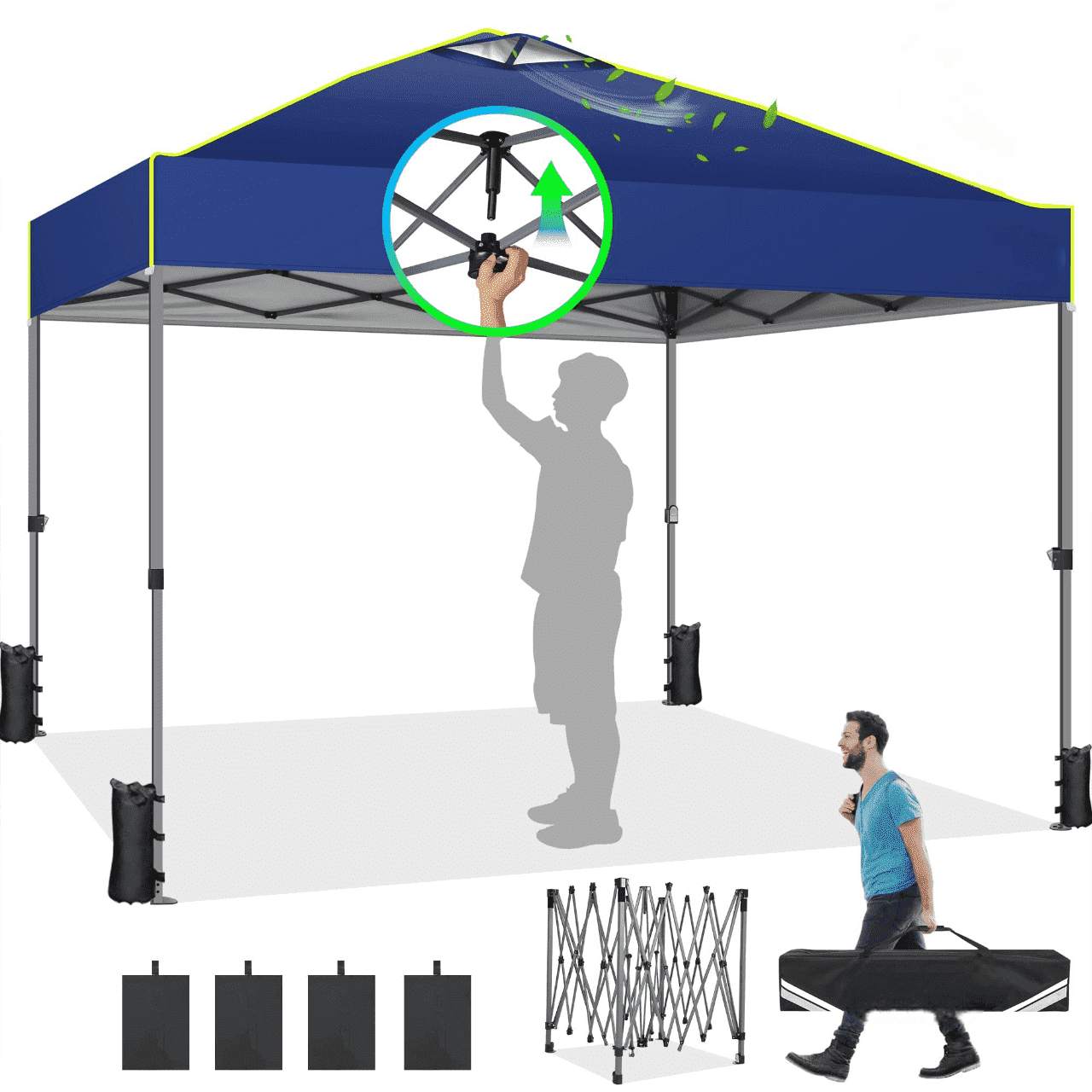 SANOPY 10' x 10' Outdoor Canopy Party Tent EZ Pop Up Canopy Commercial ...