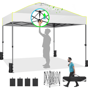 12x12 Instant Easy Pop Up Canopy, Portable Commercial Gazebo Camping ...