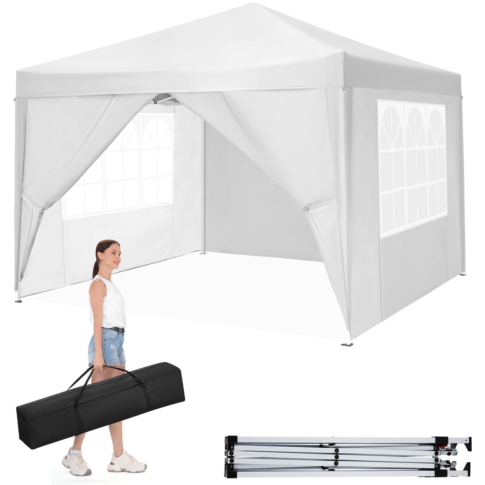 SANOPY Easy Setup 10'x 10' Outdoor Tent with Portable Canopy, Removable ...