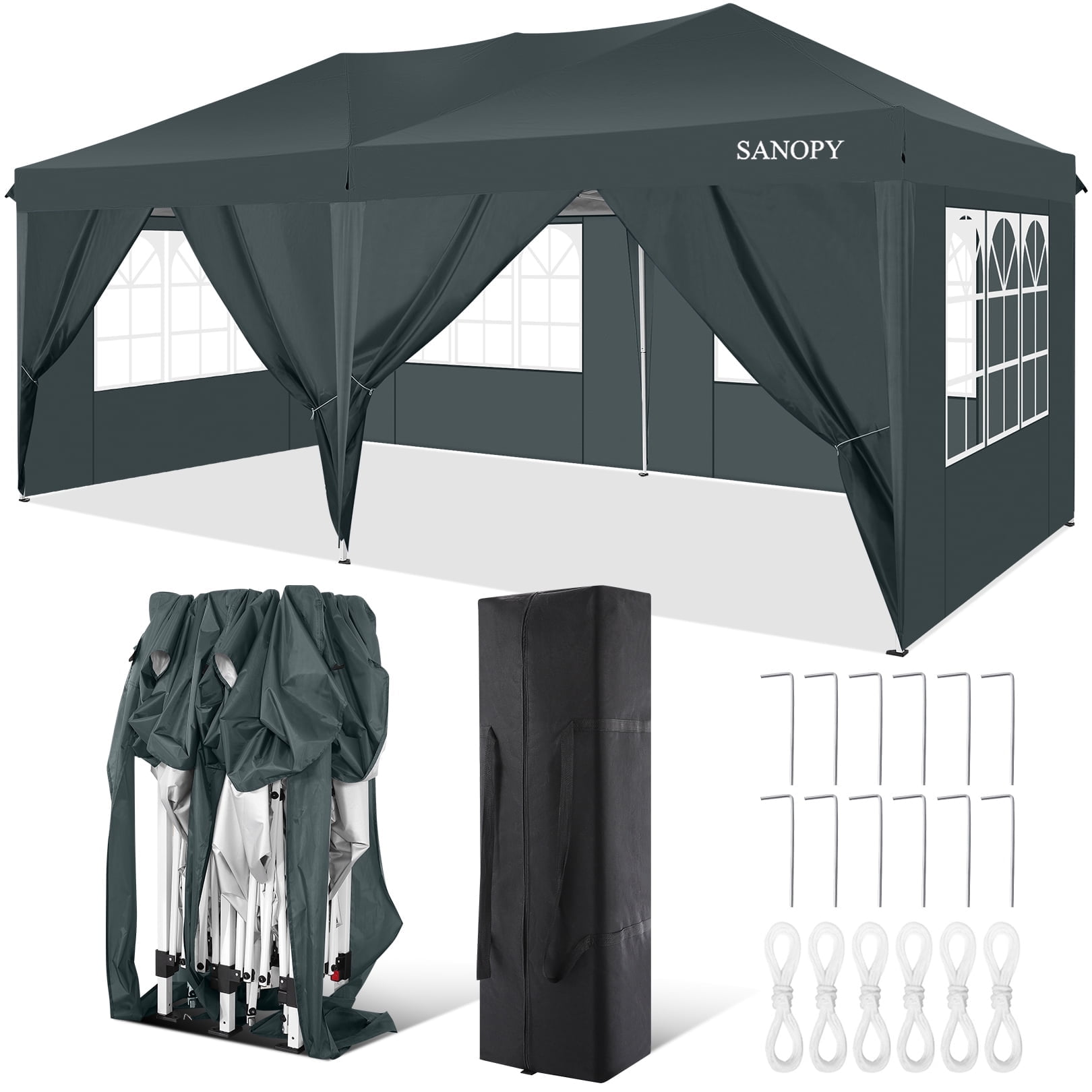 Outdoor Basic 10' x 20' Pop up Instant Canopies Tent with 4 Removable ...