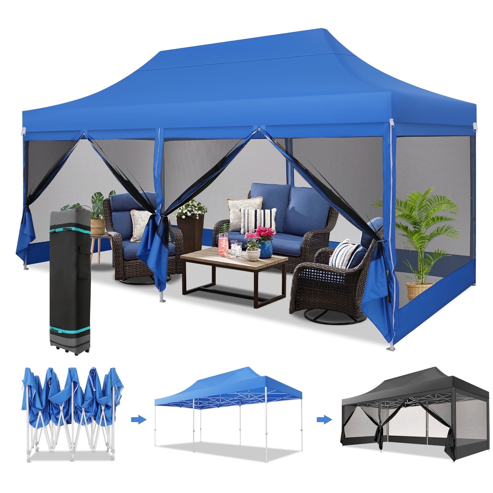 SANOPY 10' x 20' Gazebo Tent EZ Pop up Canopy Party Outdoor Instant ...
