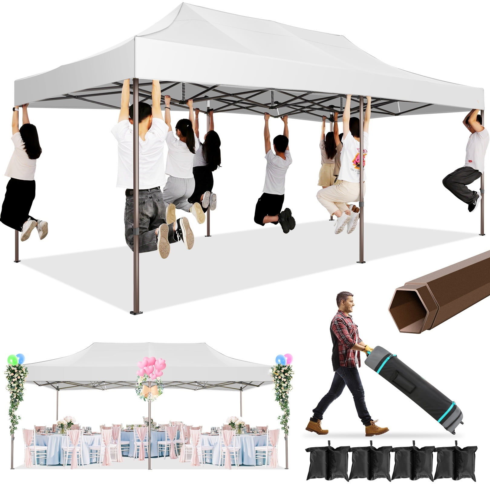 SANOPY 10'x 20' Heavy Duty Pop Up Canopy, Commercial Waterproof Outdoor ...