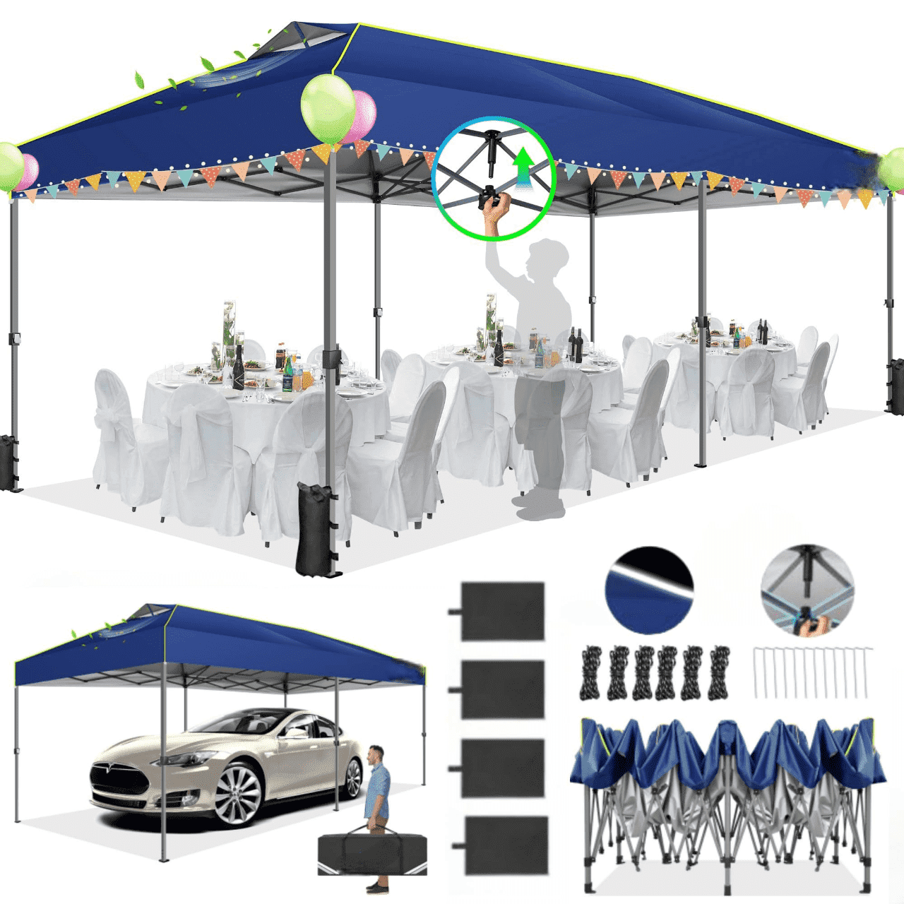 SANOPY 10' x 20' Outdoor Canopy Party Tent EZ Pop Up Canopy Commercial ...