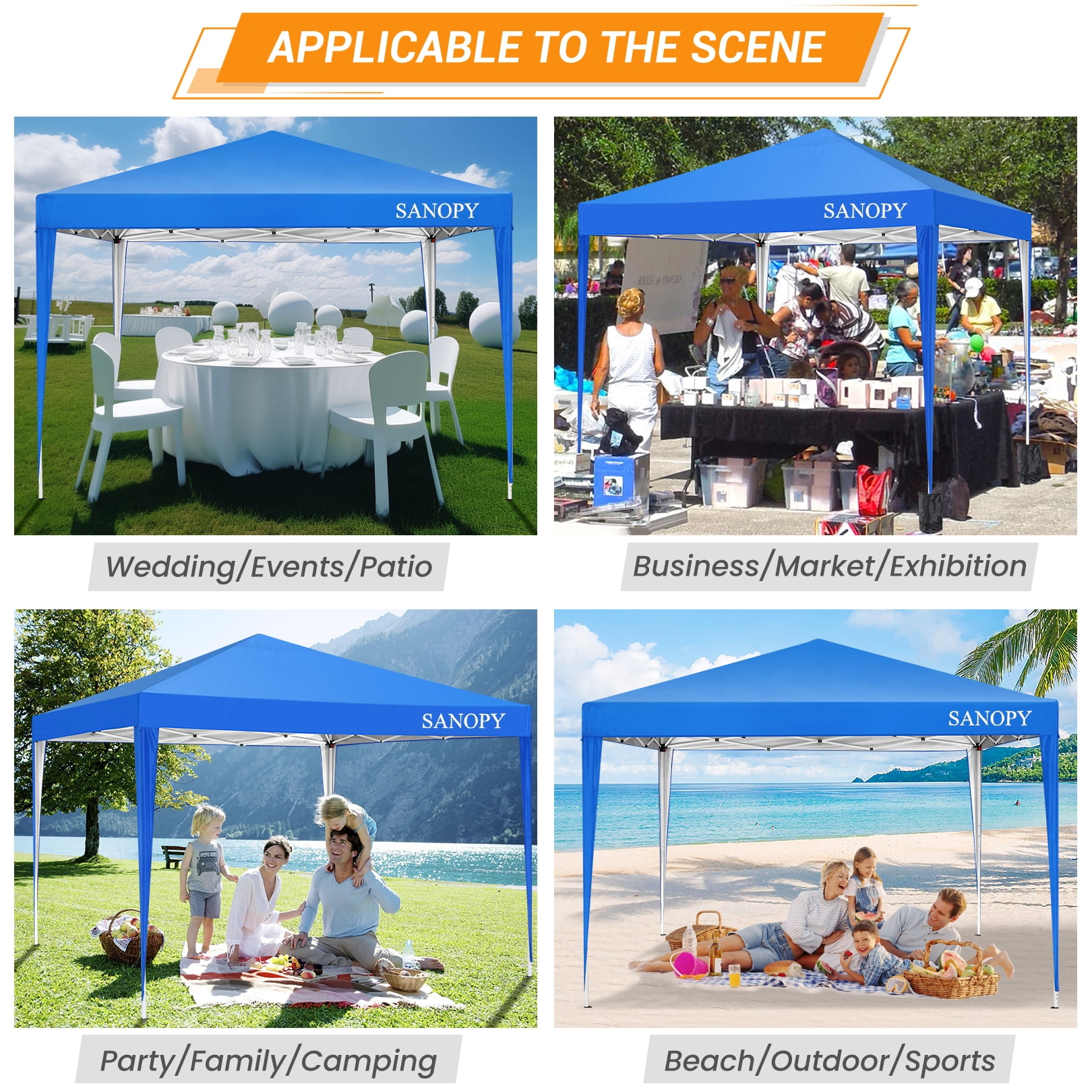 SANOPY 10' x 20' Outdoor Canopy Party Tent EZ Pop Up Canopy Commercial ...