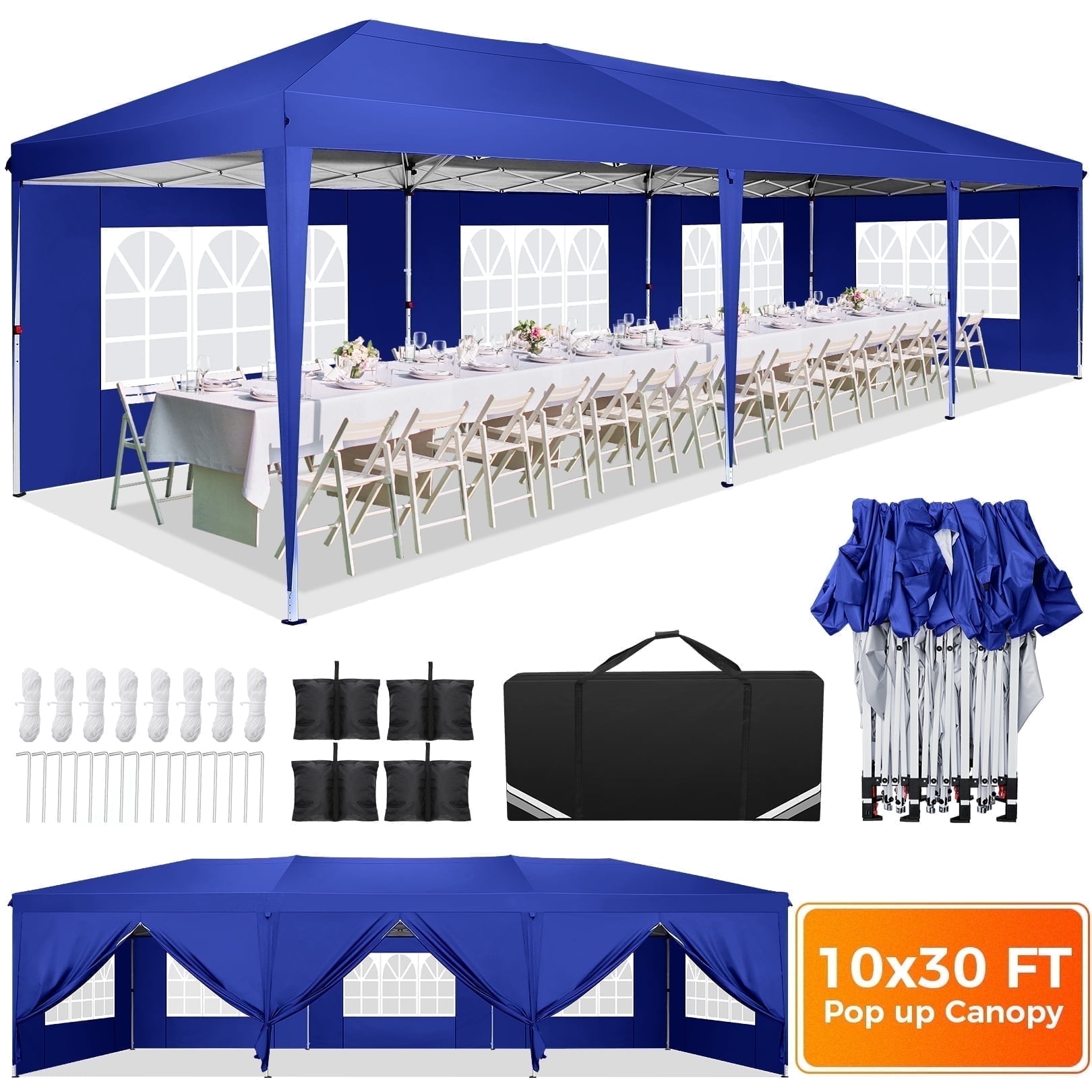 SANOPY 10 x 30 FT Pop Up Canopy, Large Commercial Wedding Canopy ...