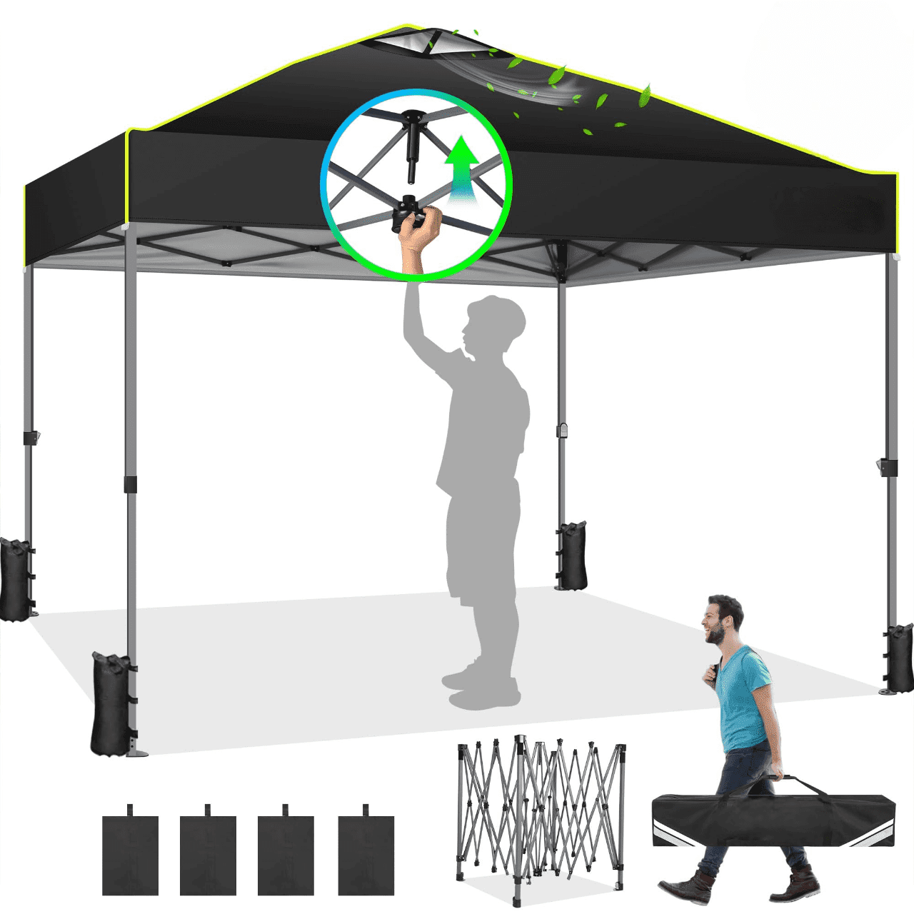 SANOPY 10' x 10' Outdoor Canopy Party Tent EZ Pop Up Canopy Commercial ...