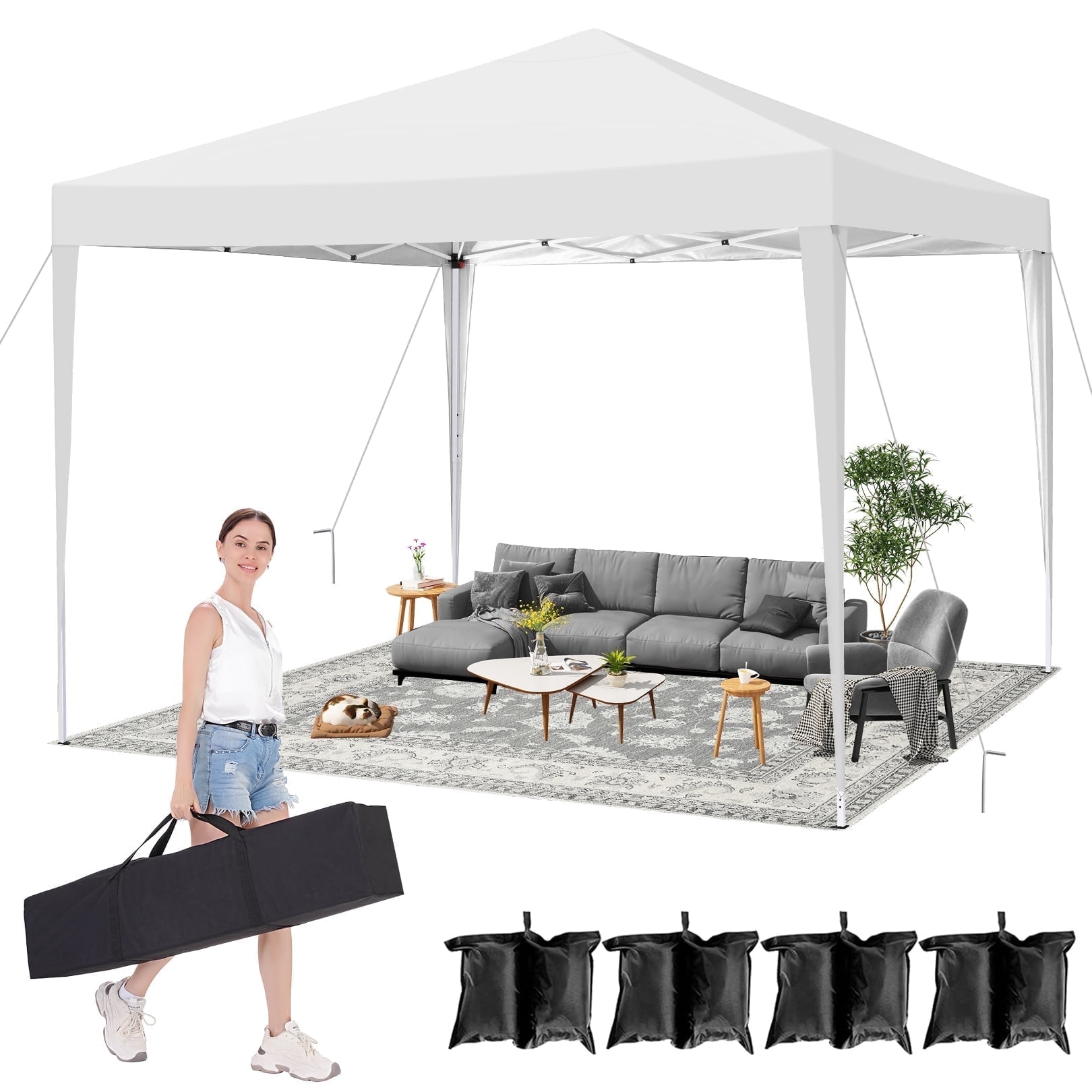 SANOPY Portable & Collapsible 10' x 10' Waterproof EZ Pop Up Canopy ...