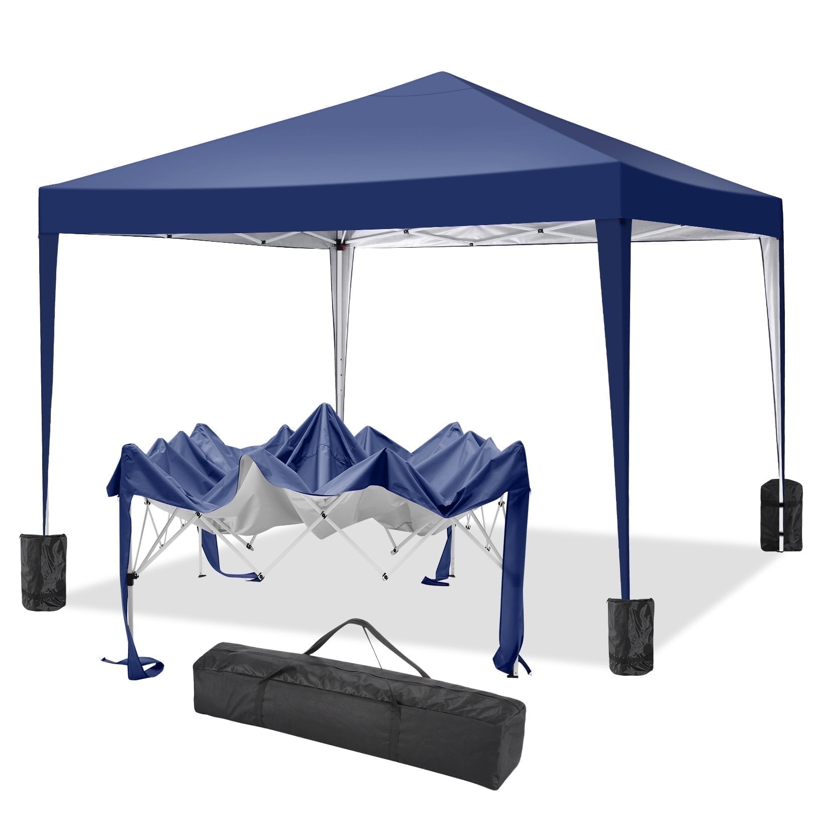 SANOPY 10'x10' Pop Up Canopy Tent, Waterproof Folding Outdoor Shelter, UV Protection, Dark Blue ...