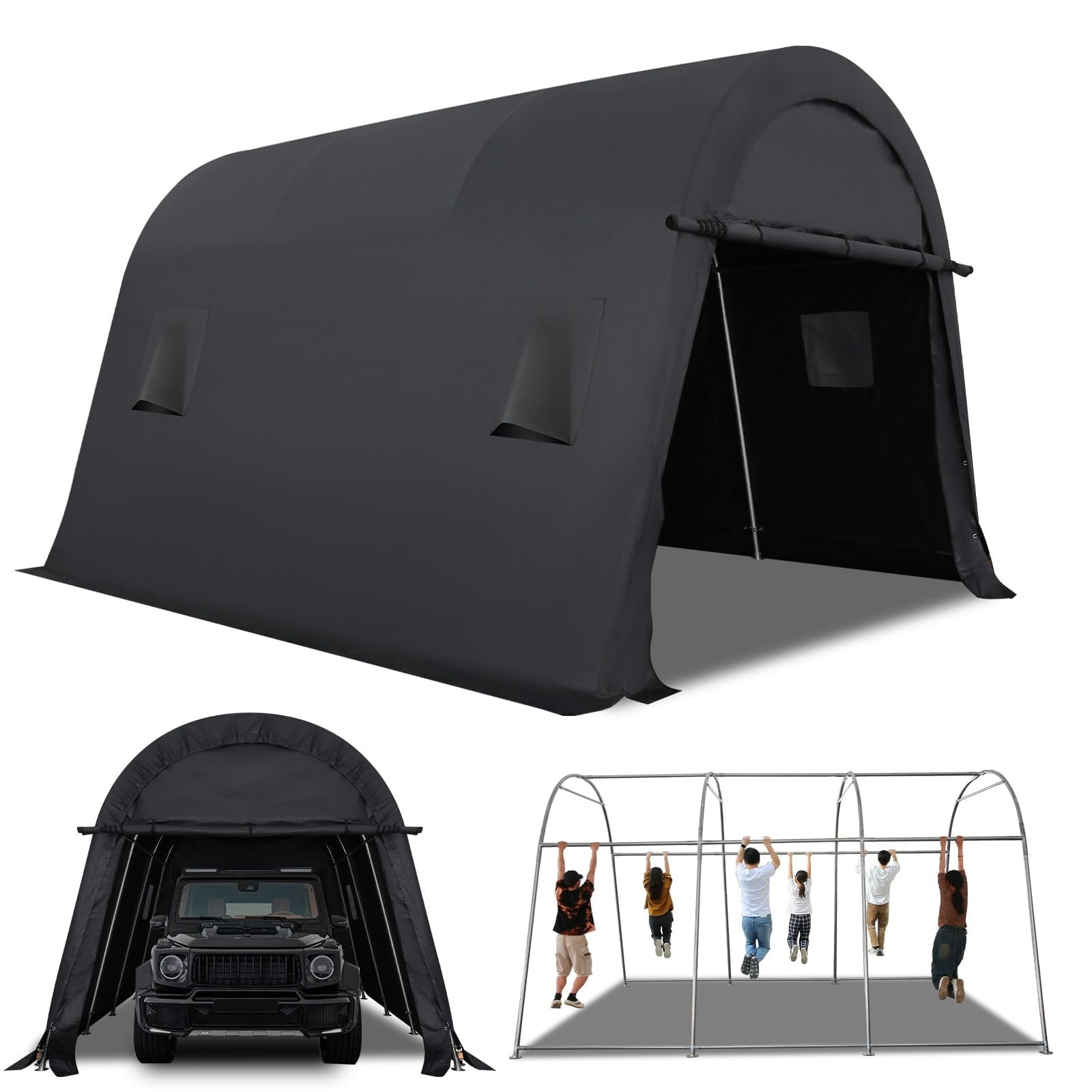 SANOPY 10'x15' Heavy Duty Carport, Portable Garage with Metal Frame ...