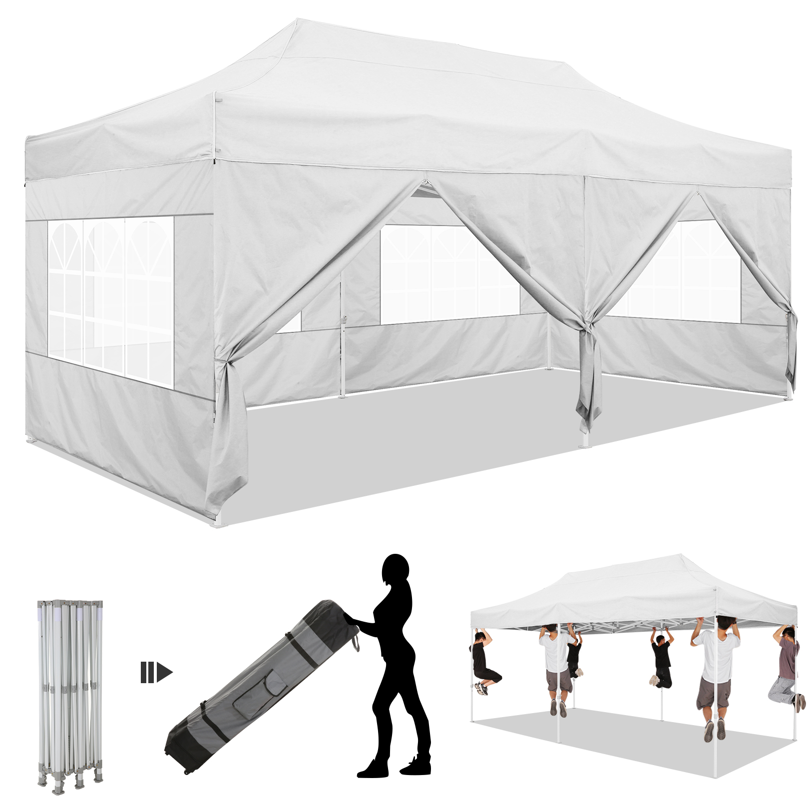 TentandTable Party Canopy Tent Sidewalls Only, Waterproof PVC Vinyl ...