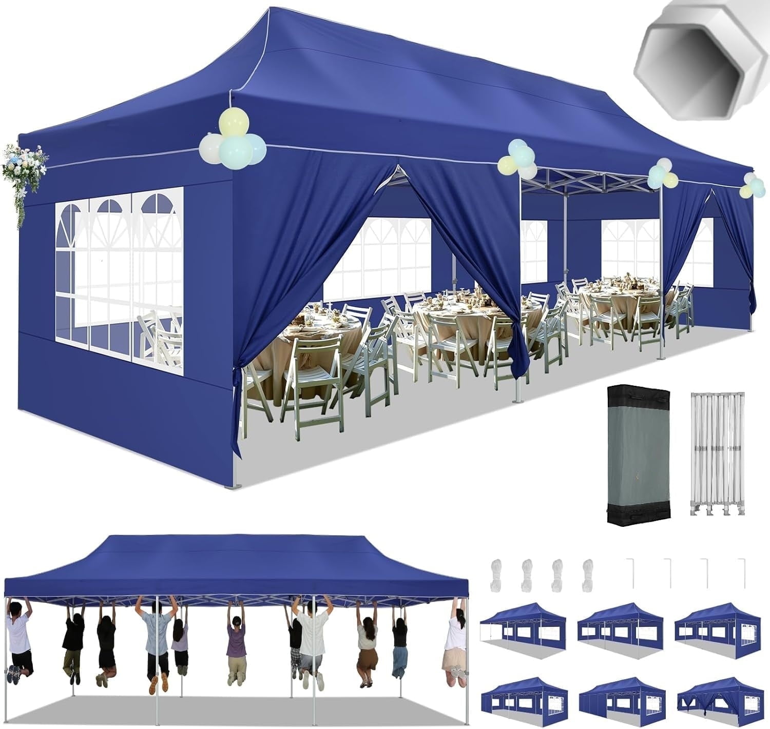 SANOPY 10'x30' EZ Pop up Outdoor Canopy, Commercial Heavy Duty Party ...