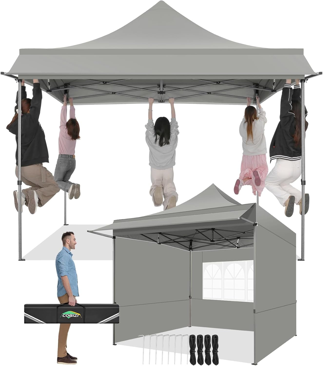 SANOPY 10x10 FT Pop Up Canopy Tent with Awning,Heavy Duty Canopy UPF 50 ...
