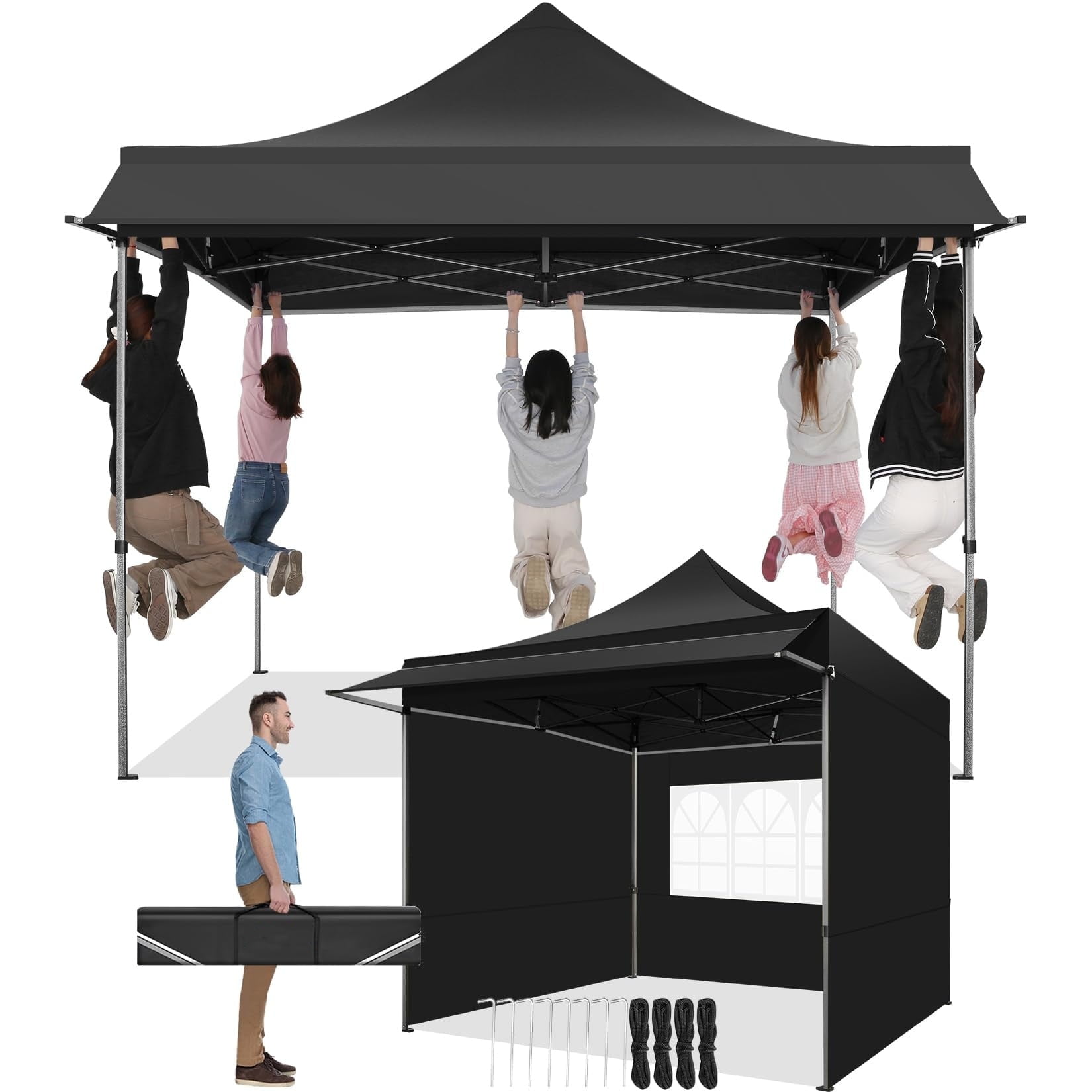 SANOPY 10x10 FT Pop Up Canopy Tent with Awning,Heavy Duty Canopy UPF 50 ...