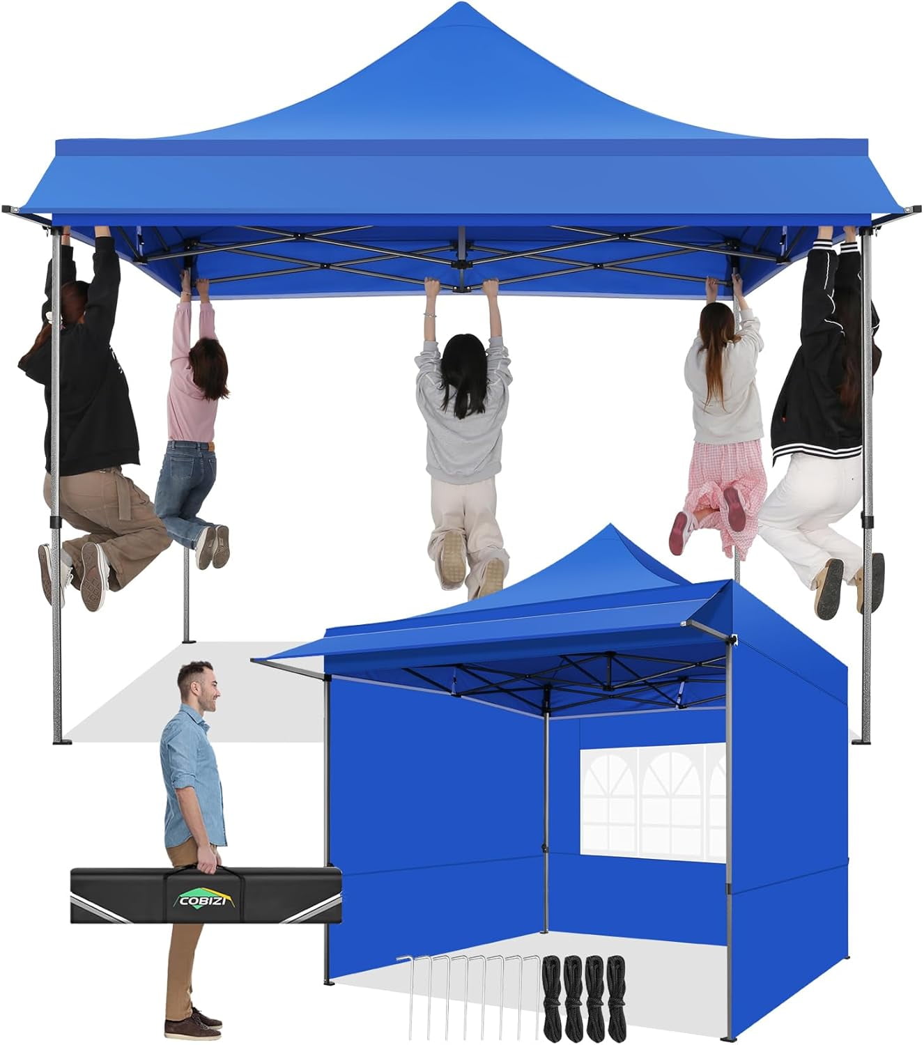 SANOPY 10x10 FT Pop Up Canopy Tent with Awning,Heavy Duty Canopy UPF 50 ...