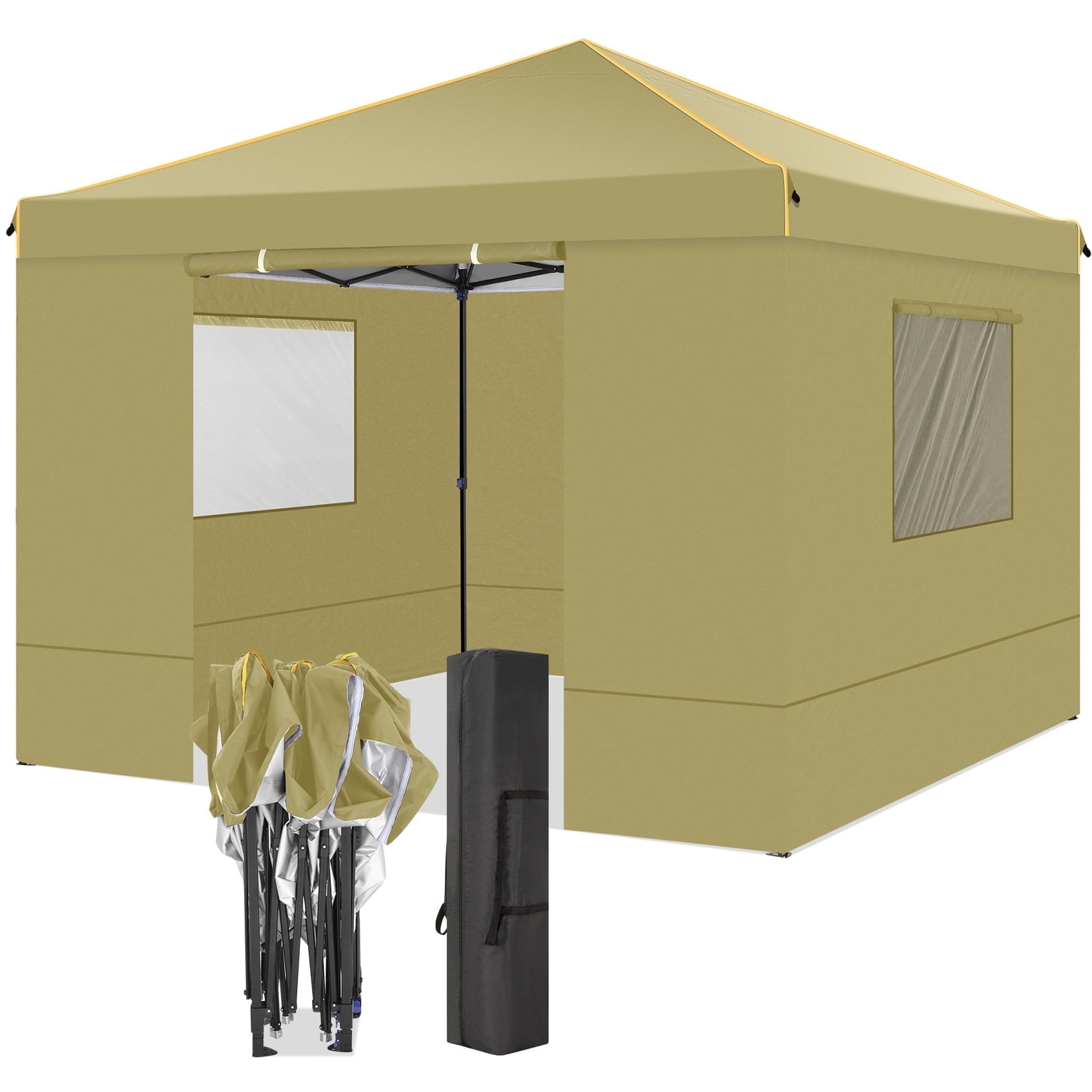 SANOPY 10x10ft Waterproof Easy Pop-Up Canopy Tent with 4 Sidewalls ...