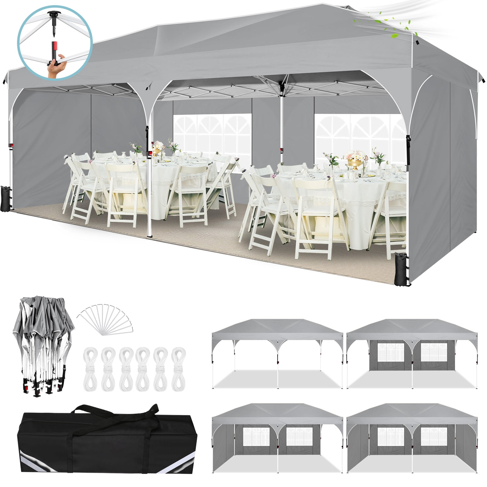 SANOPY 10x20 FT Pop Up Canopy Tent Quick-Setup Gazebo with Patented ...