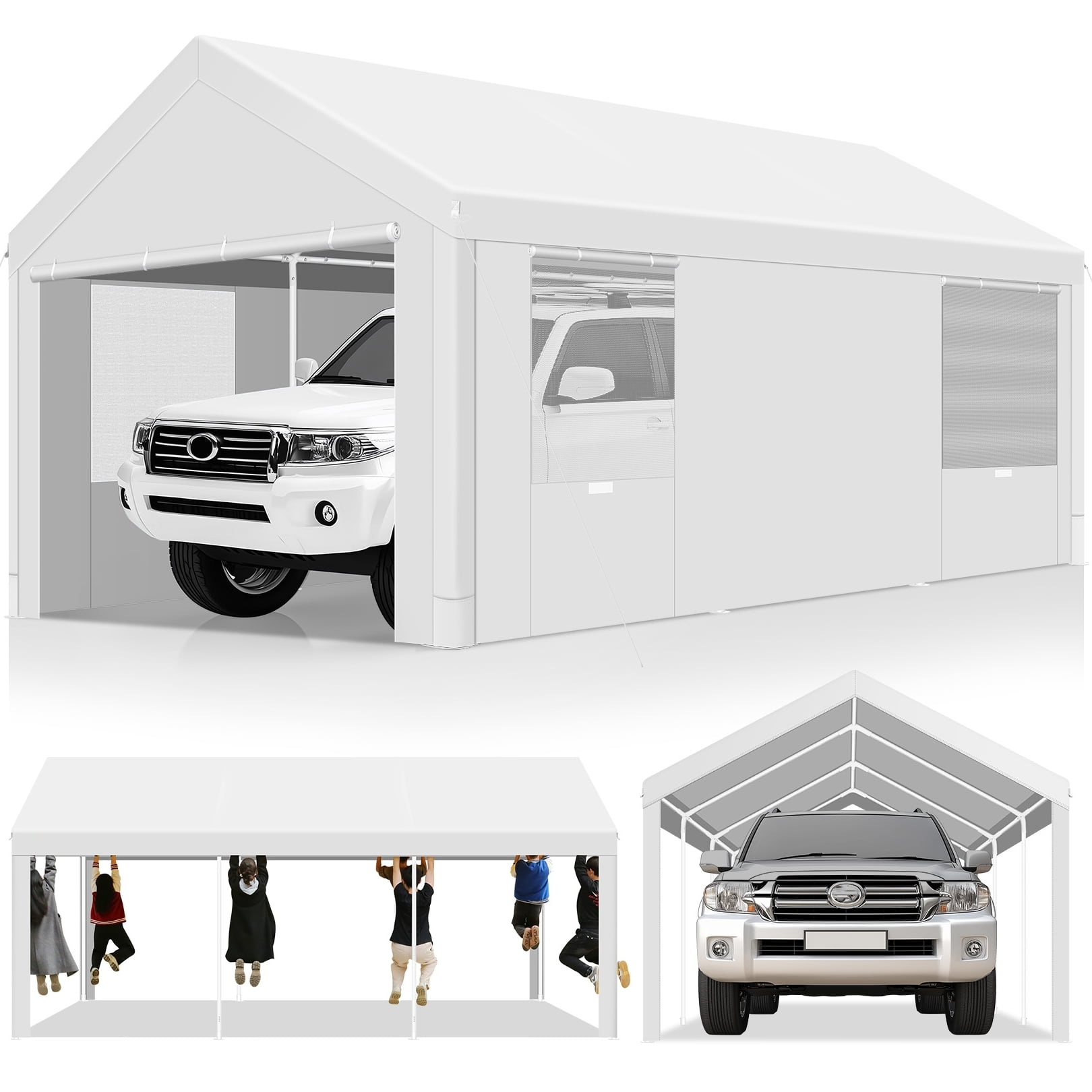 SANOPY 10'x20' Carport Heavy Duty Car Canopy Tent Outdoor Metal Car ...