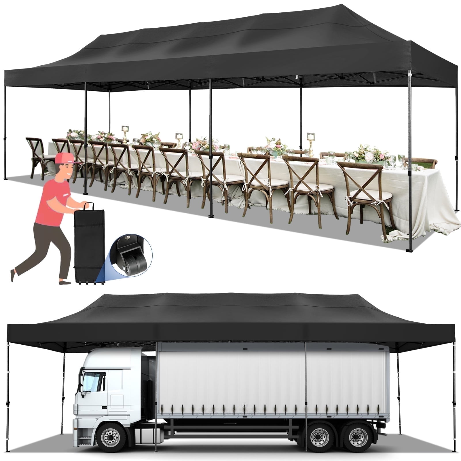 SANOPY 10x30 FT Heavy Duty Canopy Tent, 3 Adjustable Heights, Gazebo ...