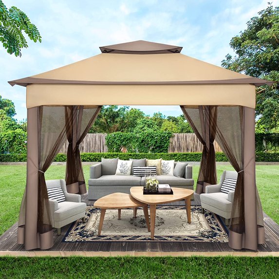 SANOPY 11x11 Pop Up Patio Gazebo with Mosquito Netting Outdoor Canopy ...
