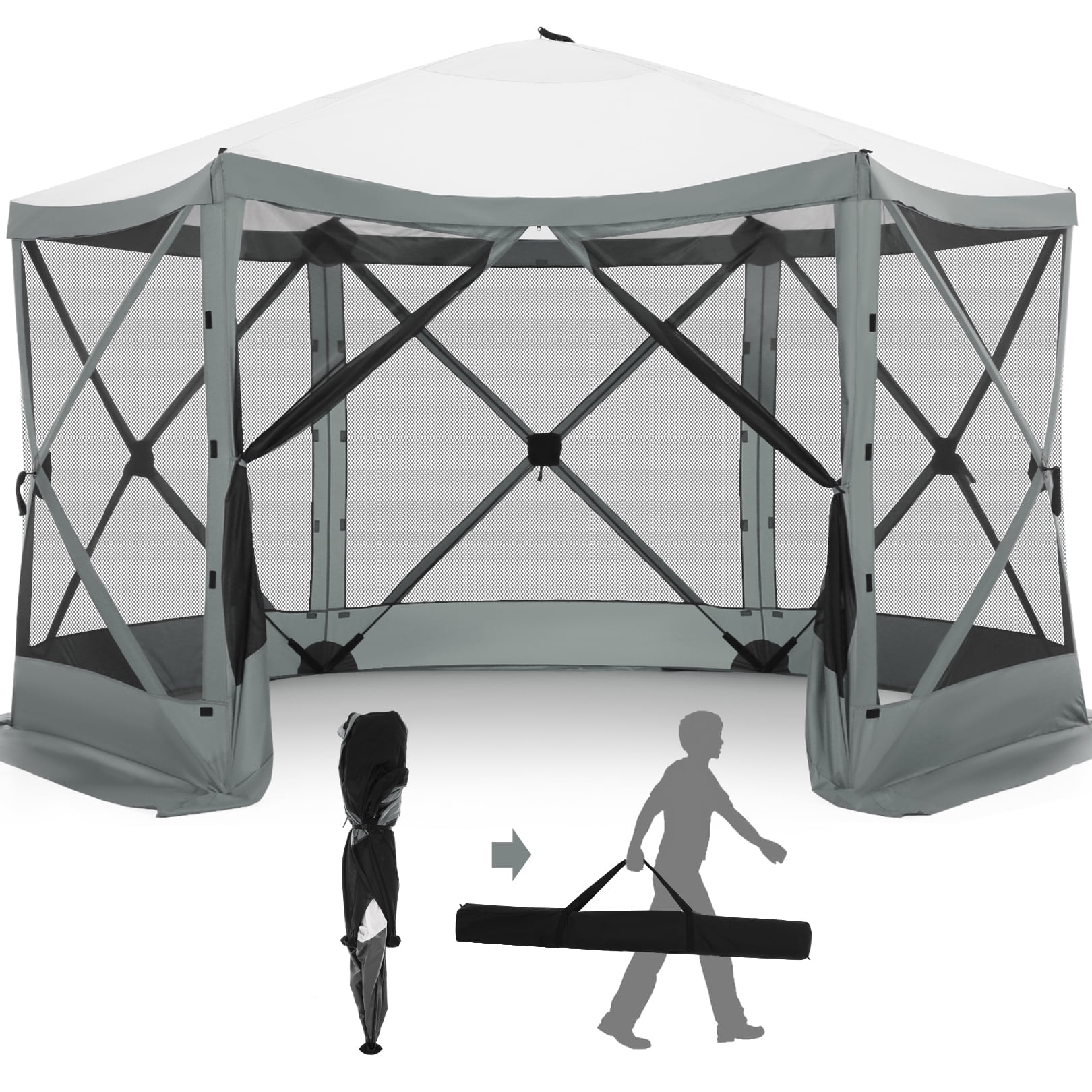 SANOPY 12 x 12ft Pop up Canopy Tent, Outdoor Canopy Gazebo Screen Tent ...