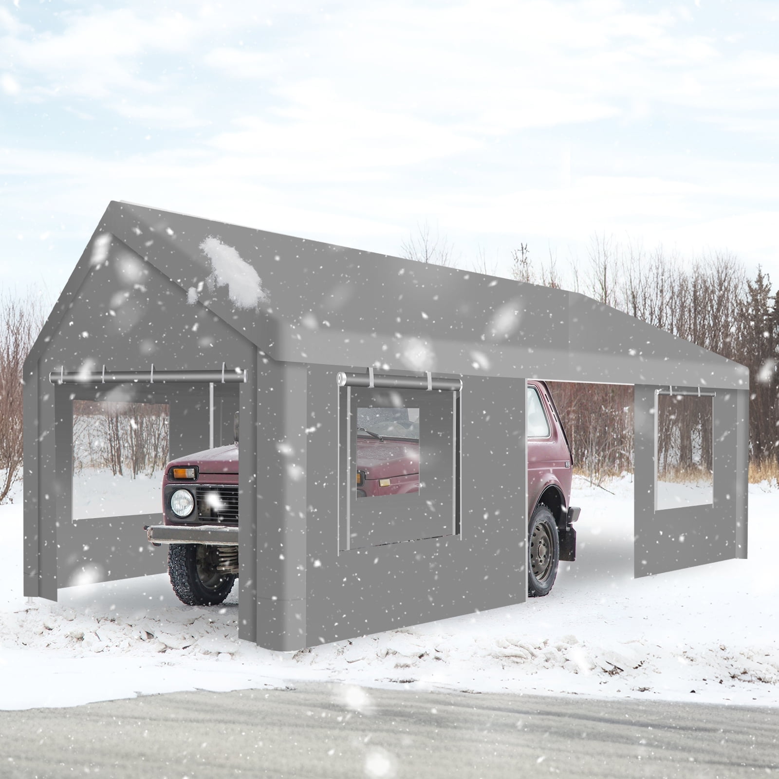 SANOPY 12'x20' Carport Tent Heavy Duty Garage Waterproof Canopy with 4 ...