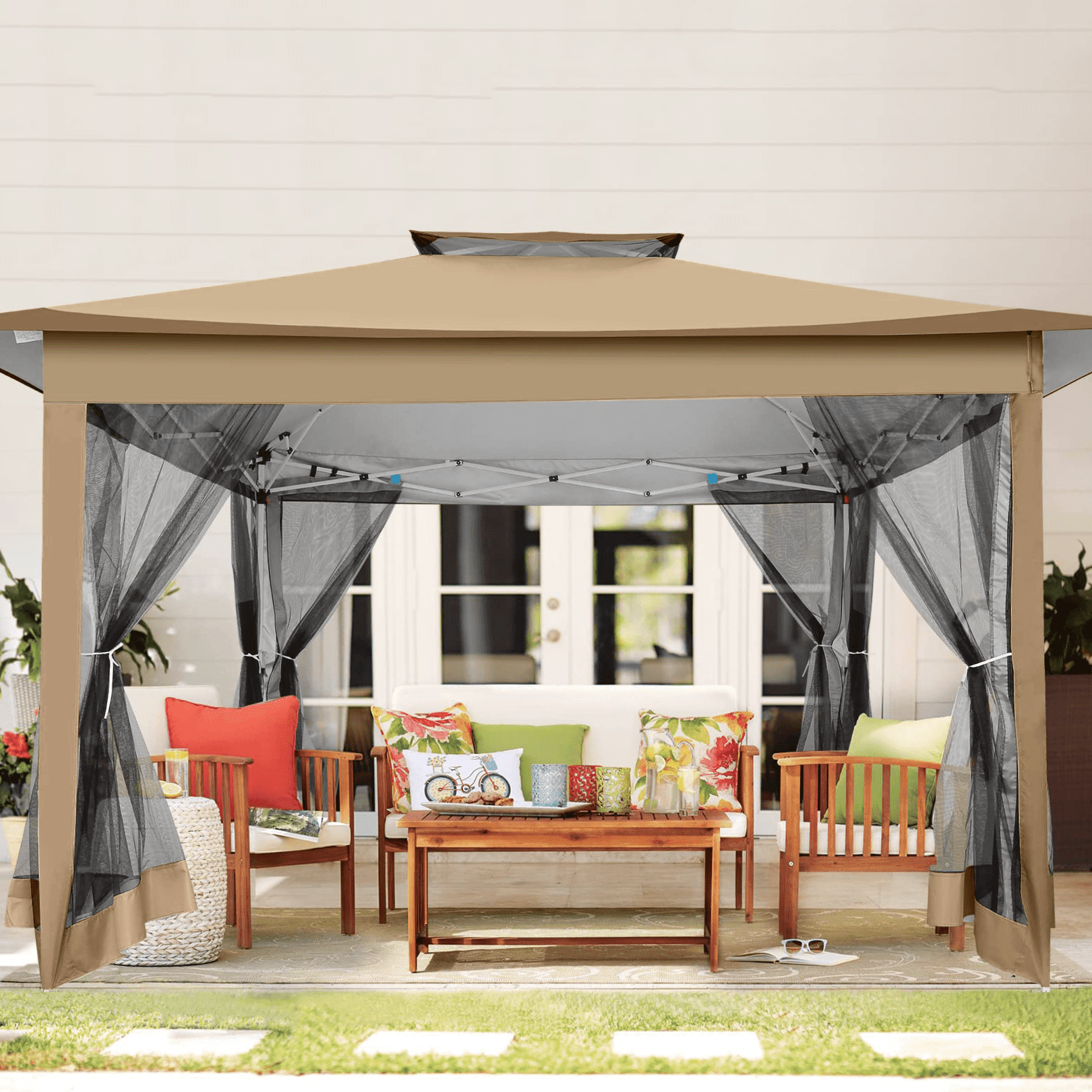 SANOPY 12x12FT Pop Up Gazebo with Netting, Instant Patio Canopy Tent ...