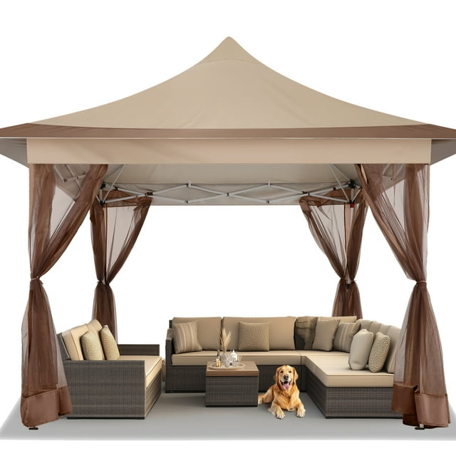 SANOPY 12x12FT Pop Up Gazebo with Netting, Instant Patio Gazebo with ...