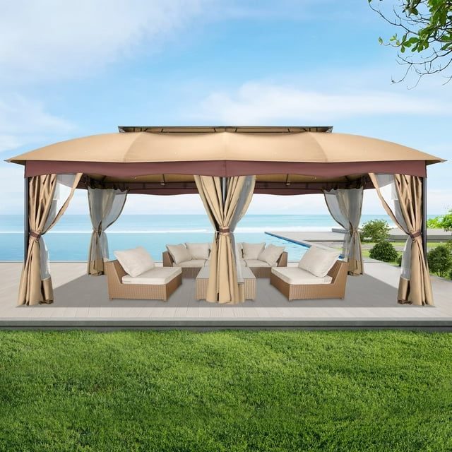 SANOPY 12x20 Outdoor Heavy Duty Gazebo Arc Roof Design Patio Gazebo ...