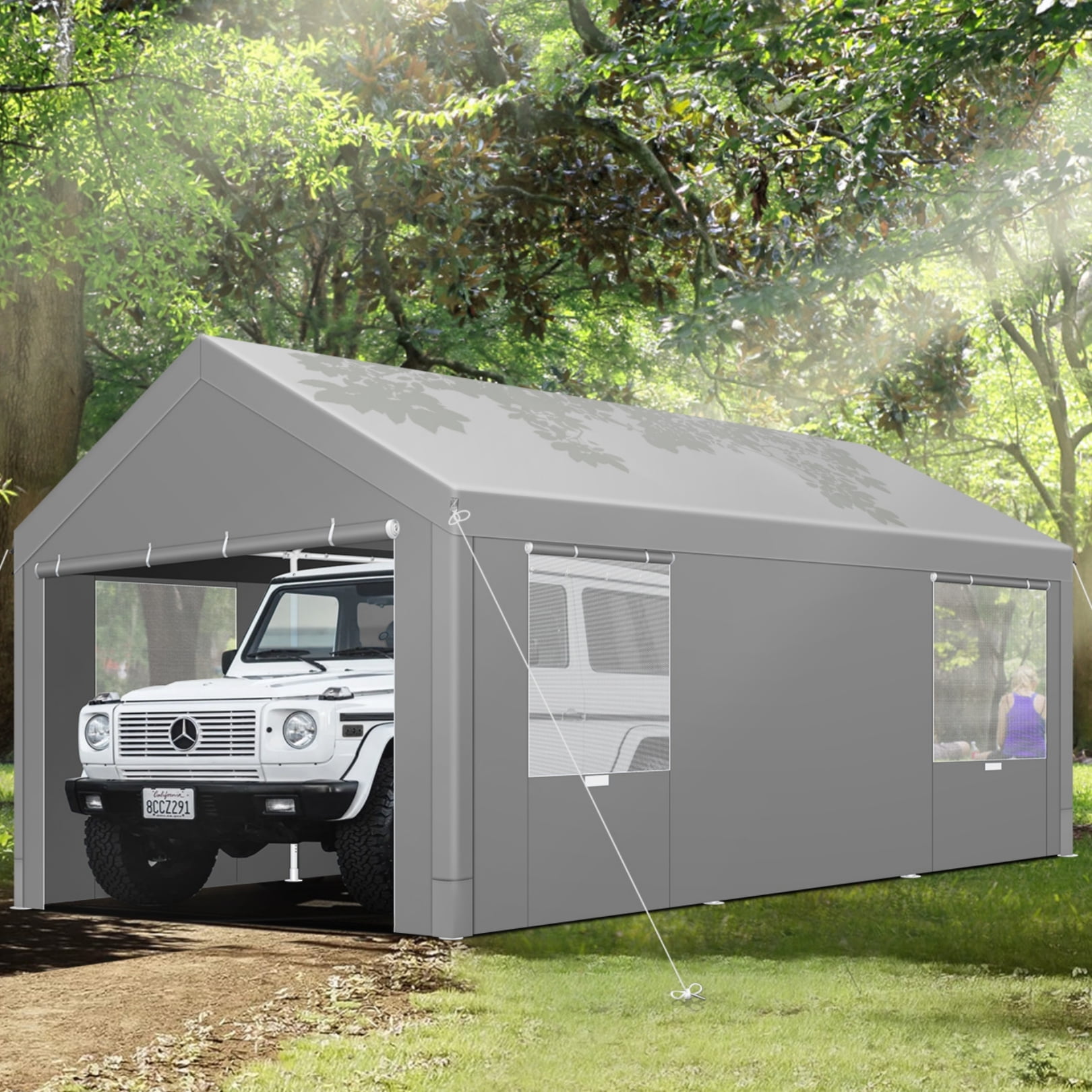 SANOPY 10'x20' Carport Car Canopy Tent Heavy Duty Outdoor Metal Carport ...