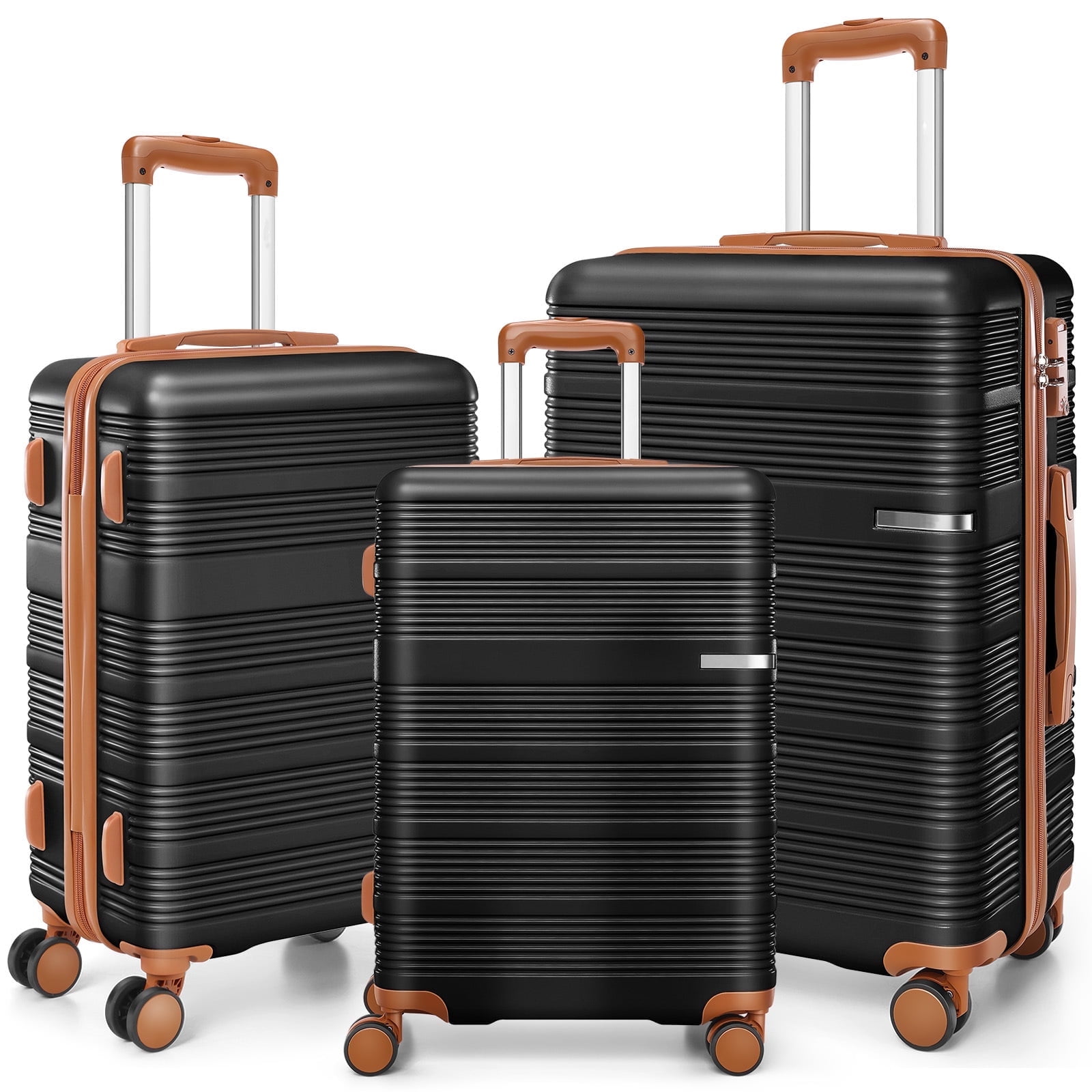 SANOPY 3-Piece Lightweight Hardshell Luggage Set with TSA Lock， 20"+24 ...