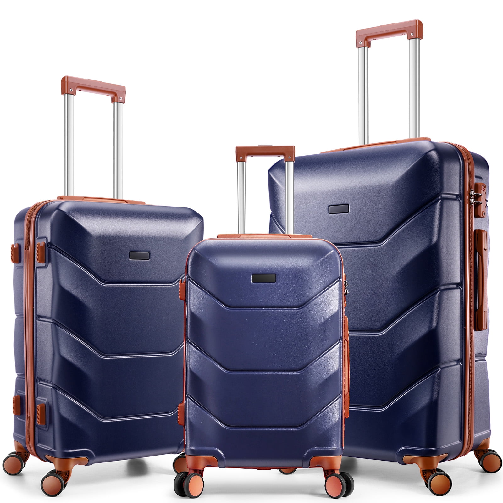 SANOPY 3 Piece Hardshell Luggage Set, 20"+24"+28" ABS+PC Lightweight ...