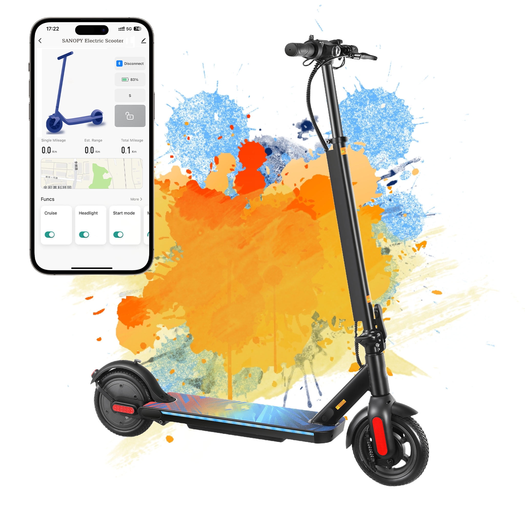 SANOPY 350W Electric Scooter, 25 Miles Range & 20mph, Foldable ...