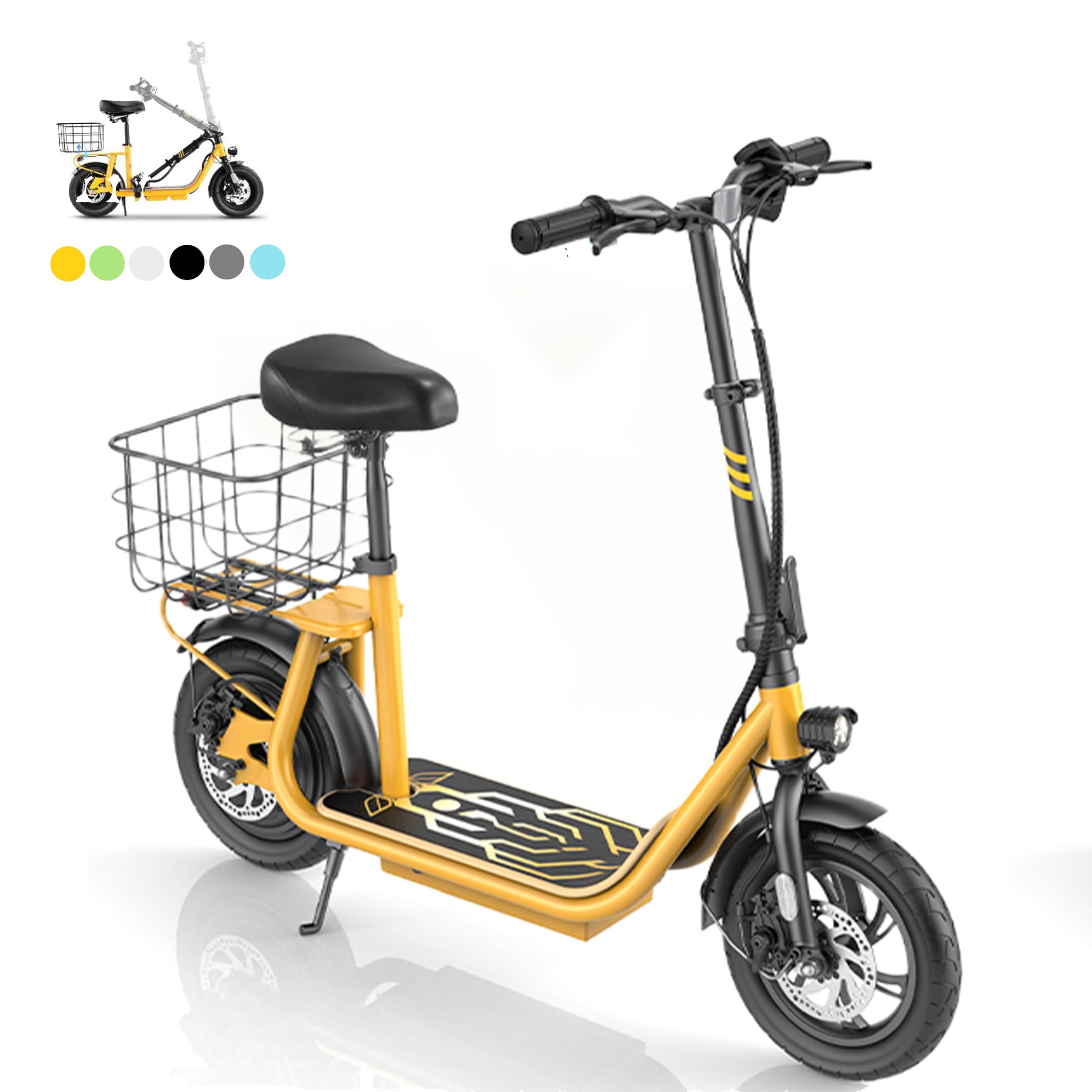 SANOPY 350W Electric Scooter for Adults with Carry Basket, 15 Miles Max ...
