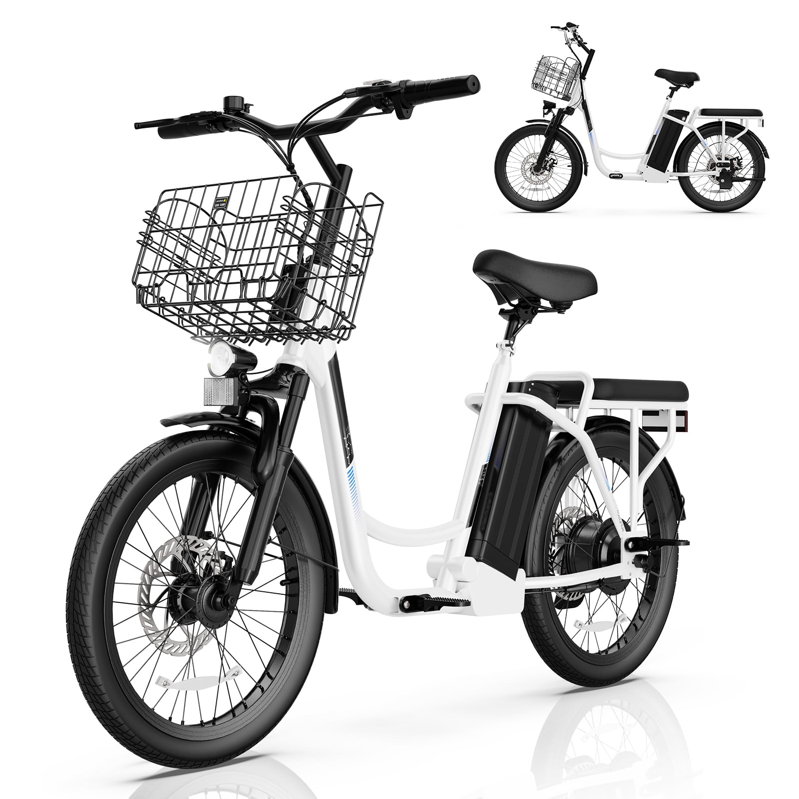 SANOPY 350W Electric Scooter with Seat, Up to 18 Miles Range 20 Mph, 20 ...