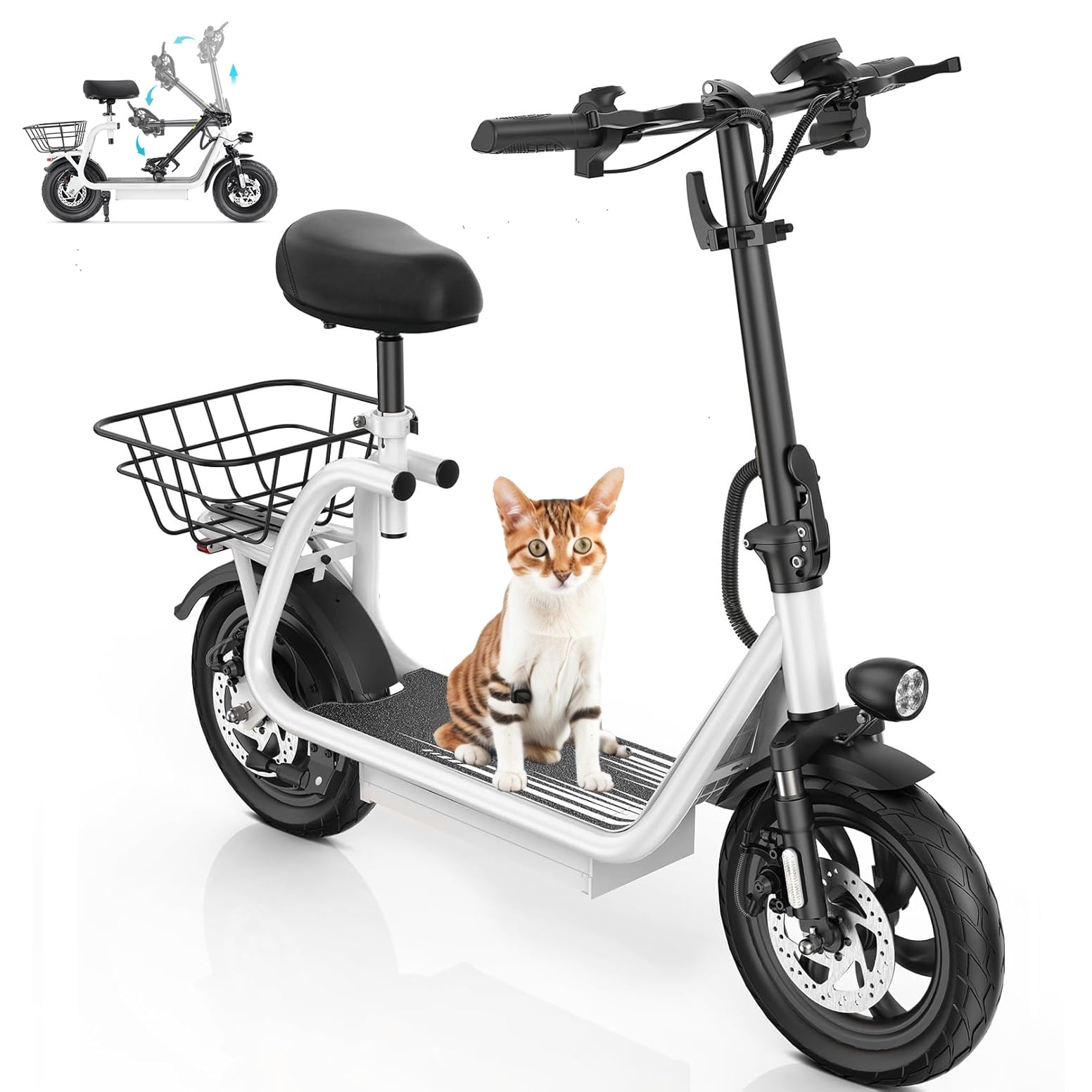 SANOPY 350W Electric Scooter with Seat for Adults, 15 Miles Max Range ...