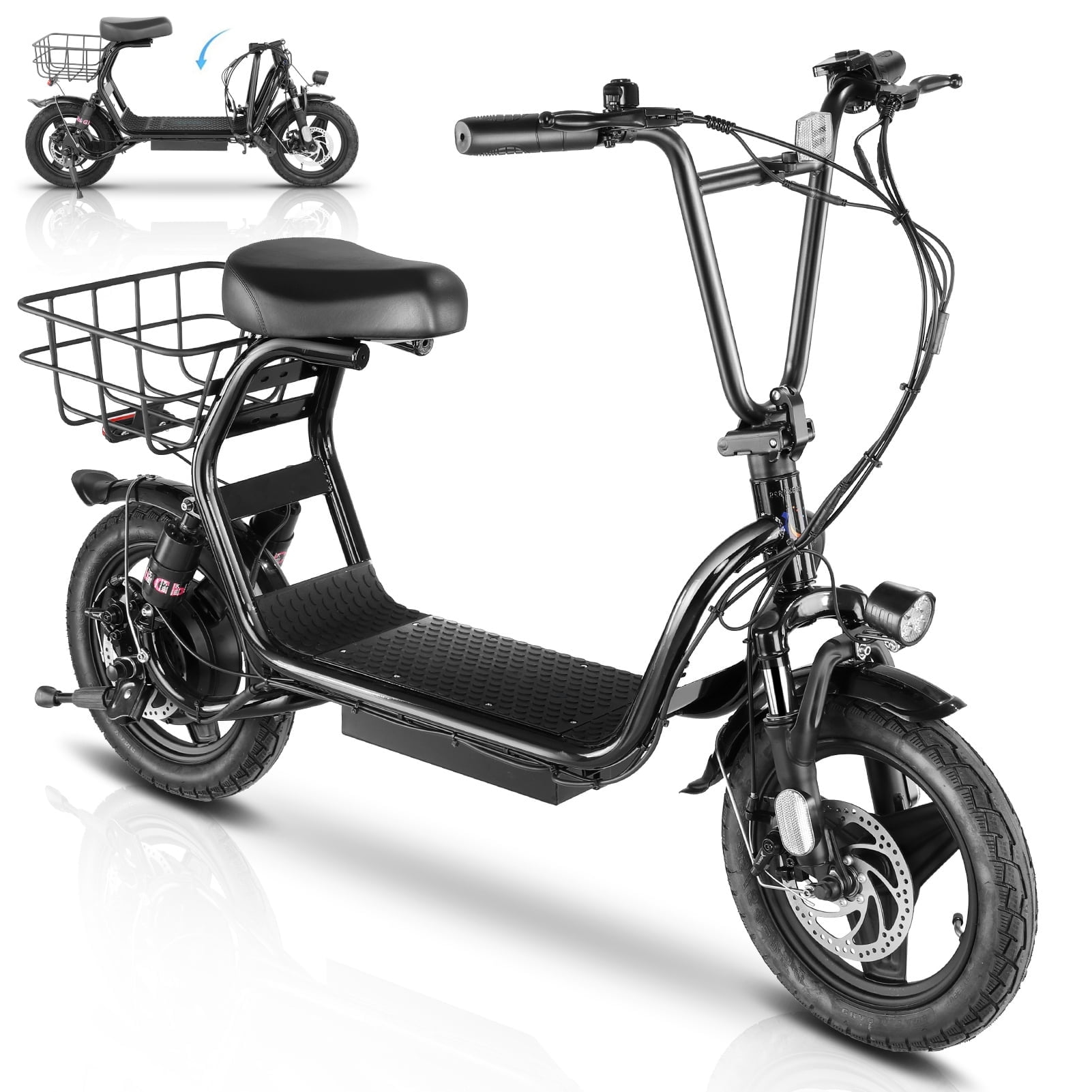 SANOPY 500W Adults Electric Scooter with Removable Seat, 14" Tires, 20 ...