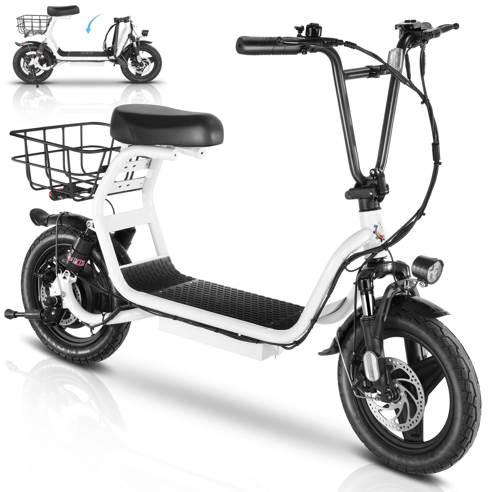SANOPY 500W Adults Electric Scooter with Removable Seat, 14" Tires, 20 ...