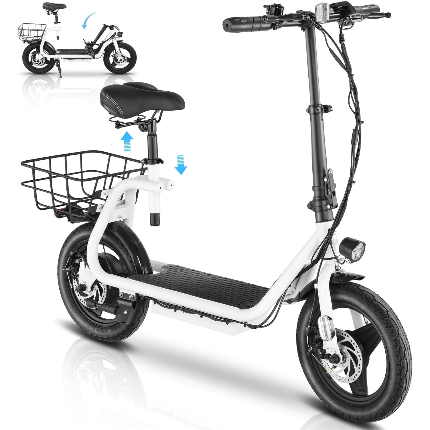 SANOPY 500W Electric Scooter with Padded Seat, for Ages 16+, 48V 7.8Ah ...