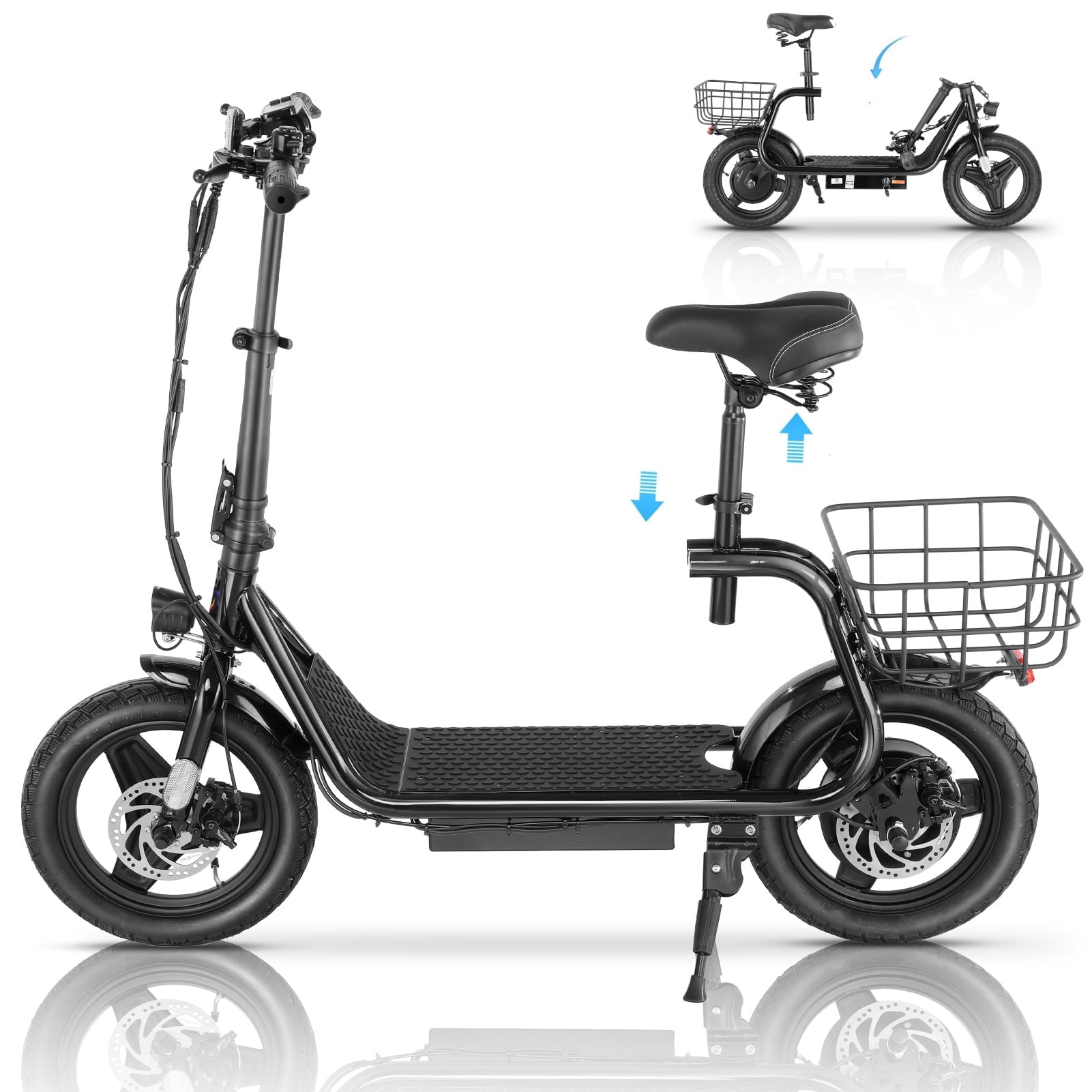 SANOPY 750W Electric Scooter with Seat for Adult, Up to 30 Miles 20MPH ...