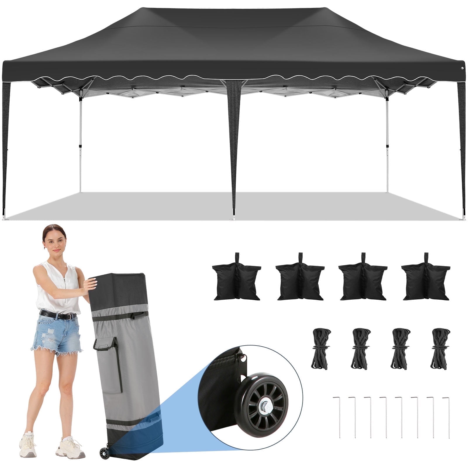 SANOPY 10'x 20' Pop up Canopy Tent, Commercial Heavy Duty Canopy ...
