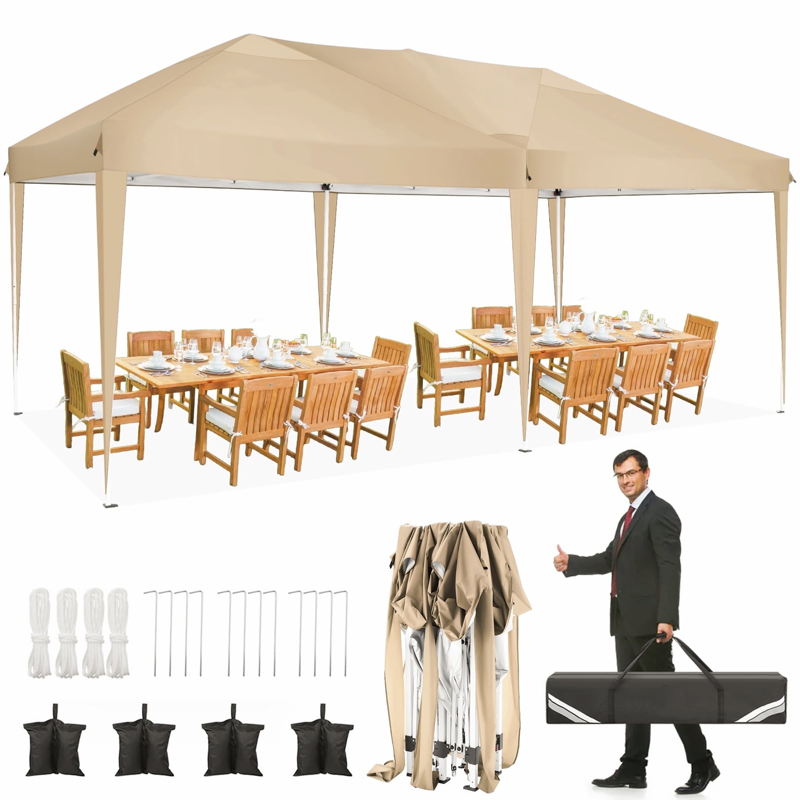 SANOPY Heavy Duty Canopy 10x20 Party Tent, Waterproof Pop Up for ...