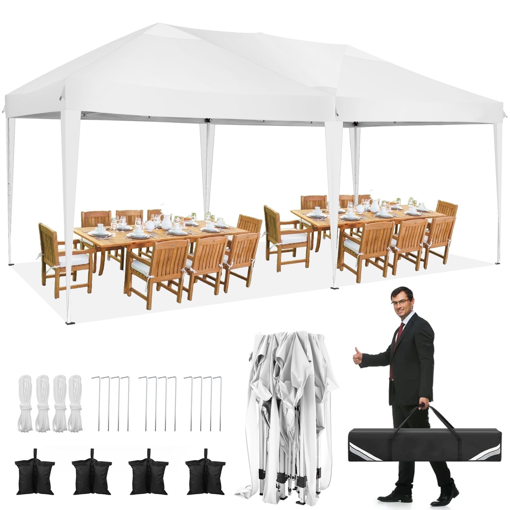 SANOPY Heavy Duty 10x20 Outside Backyard Tent, Waterproof Pop Up Canopy ...