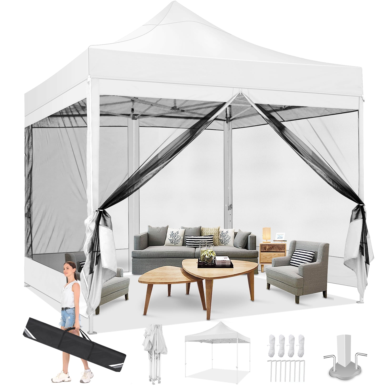 SANOPY Canopy Tent 10x10 Heavy Duty Pop Up Canopy with Sidewalls ...