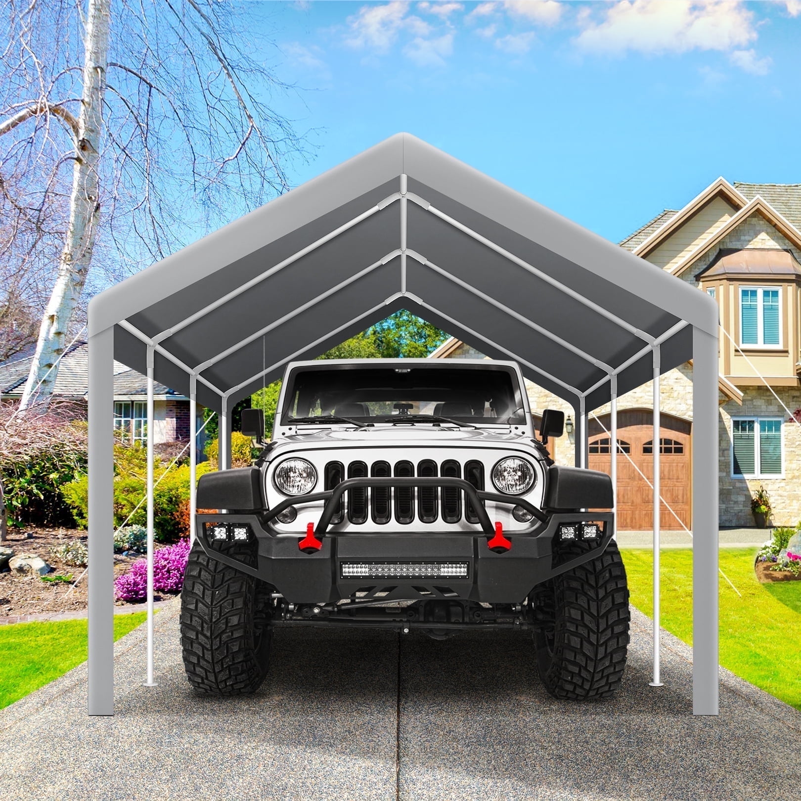 SANOPY Carport 10'x20' Heavy Duty, Portable Garage with Built-in ...