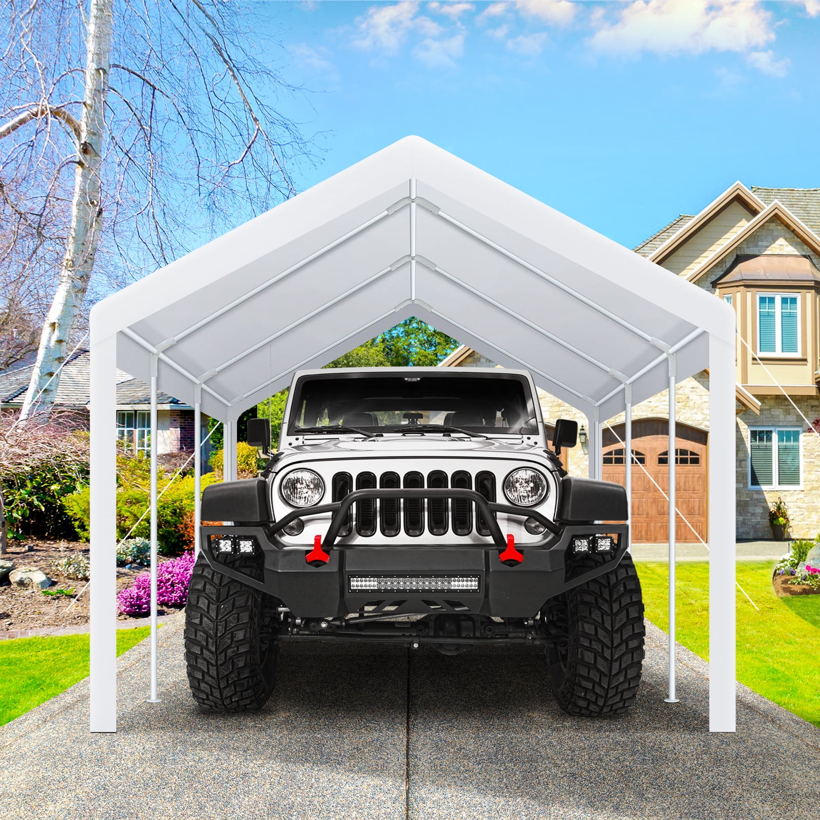 SANOPY Carport 10'x20' Heavy Duty, Portable Garage with Built-in ...
