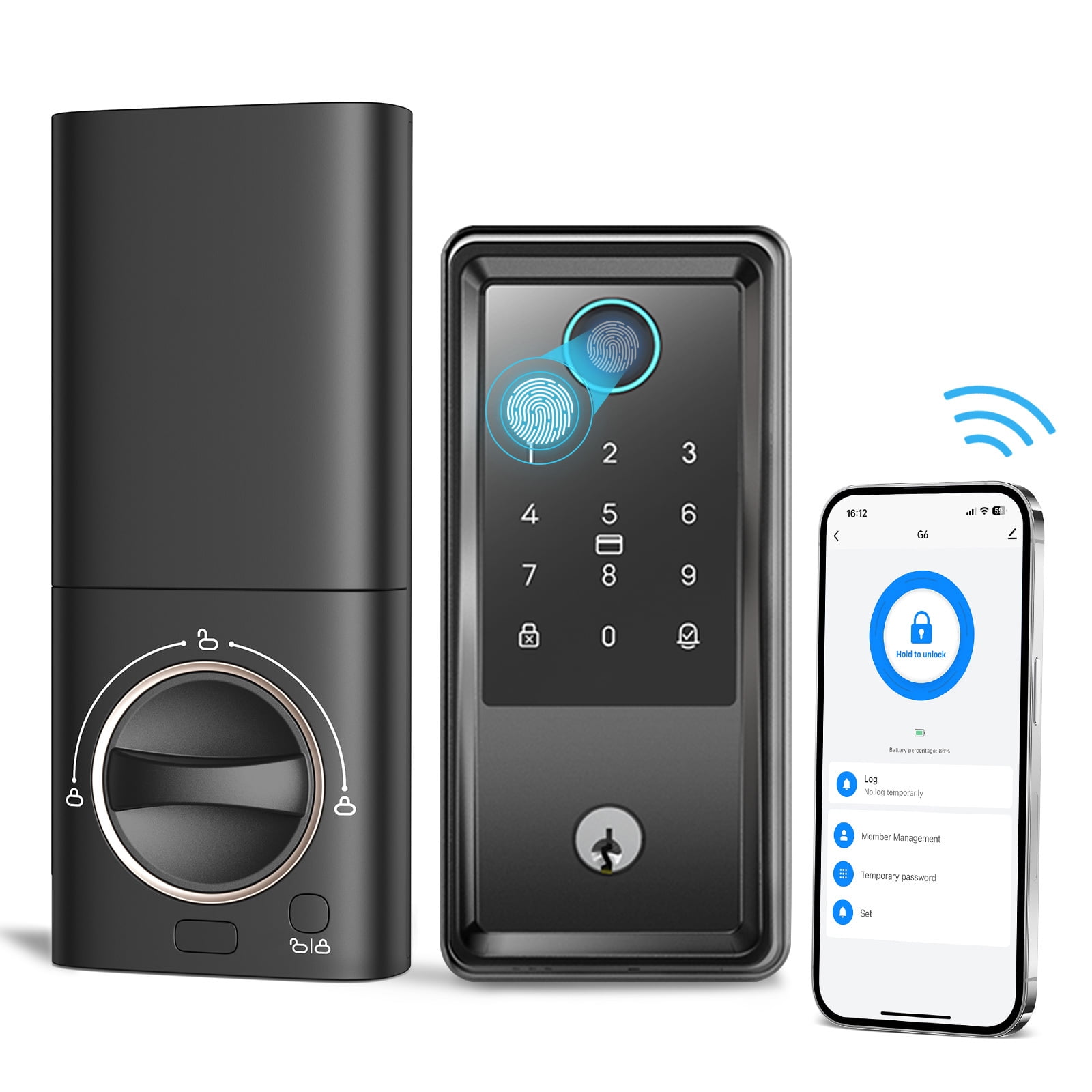 SANOPY G6 Smart Deadbolt Door Lock with Keypad, Built-in WiFi ...