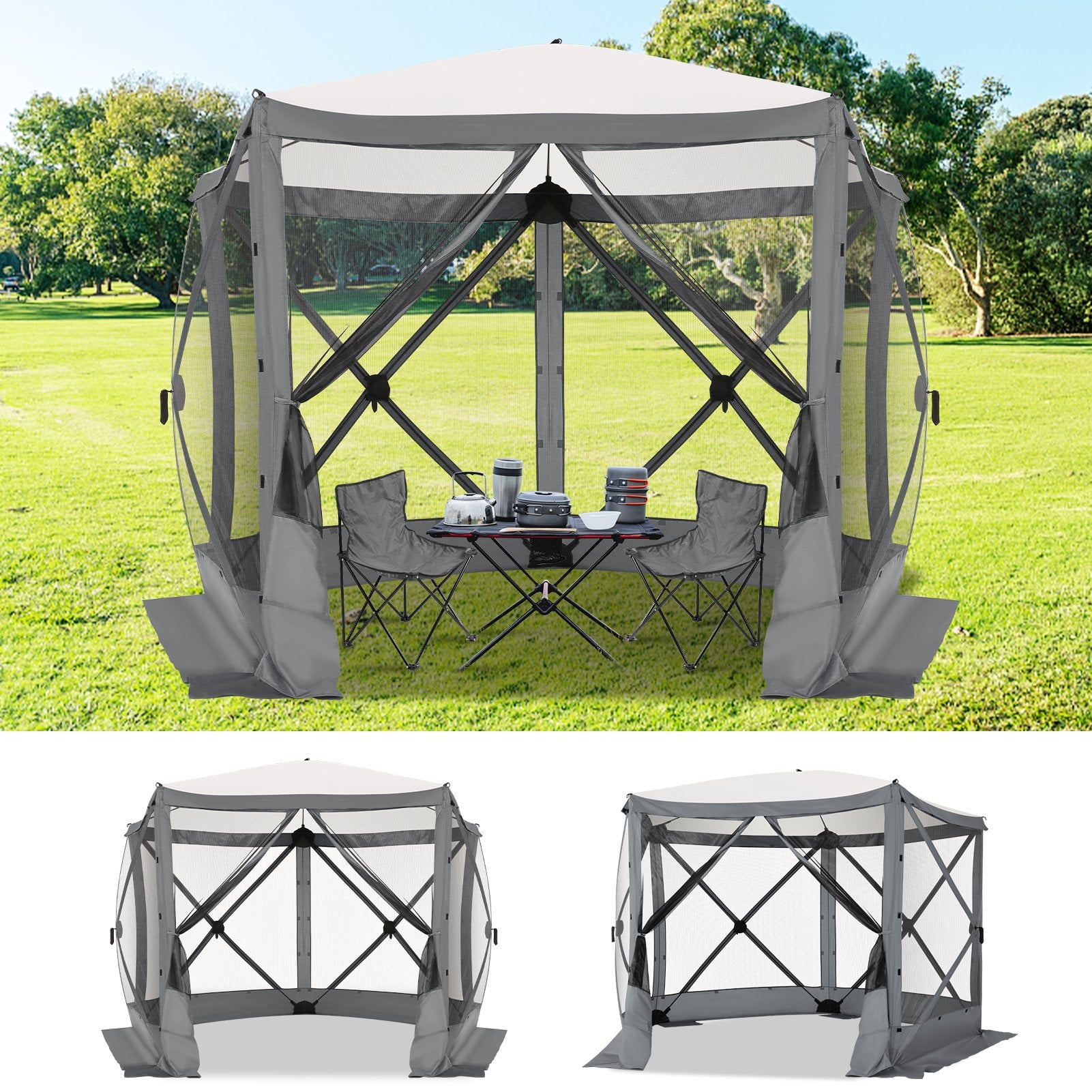 SANOPY Pop Up Gazebo Screen Tent Screen House for Camping, 10FTx10FT ...