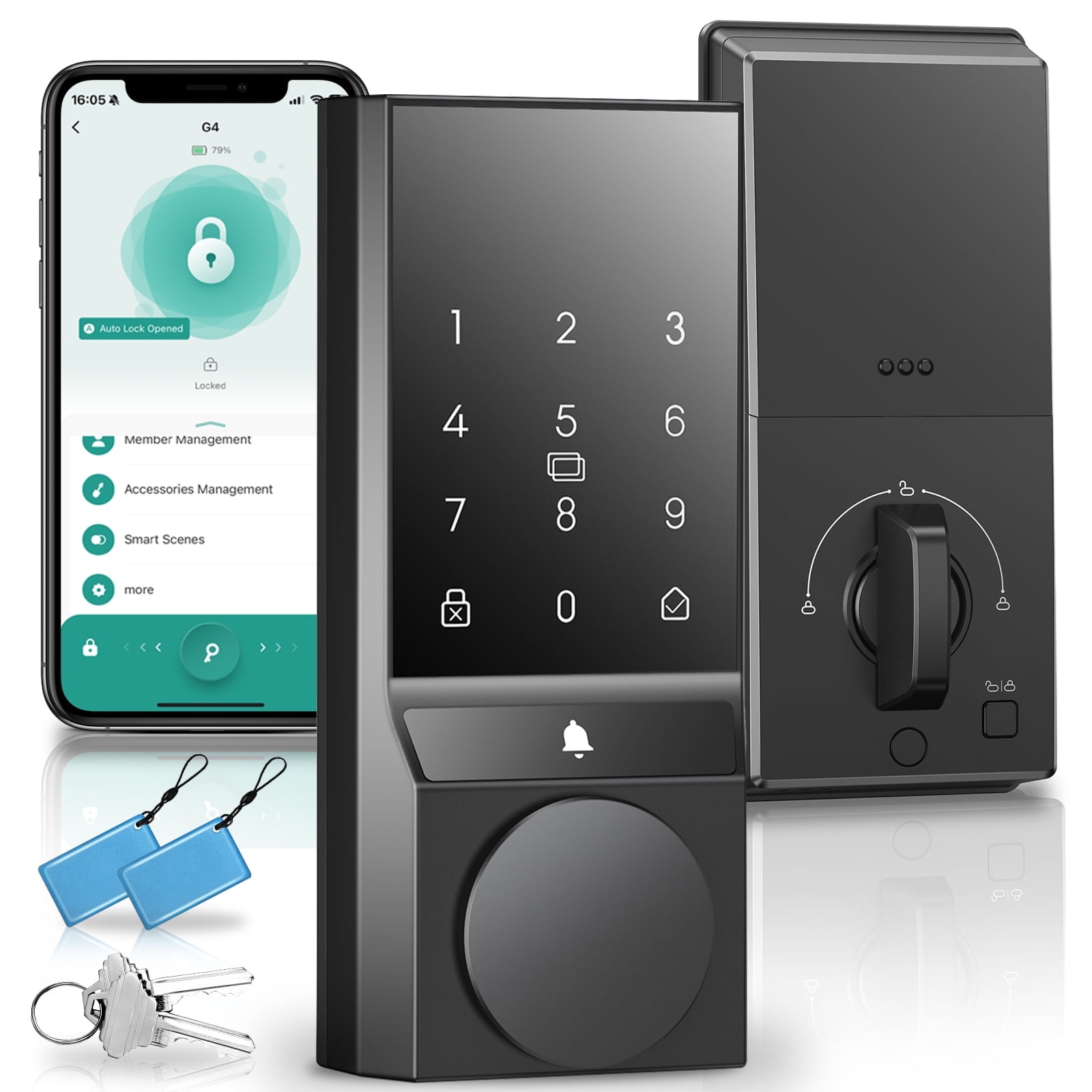 SANOPY Security Smart Doors Lock,Keyless Entry Door Lock with Doorbell ...
